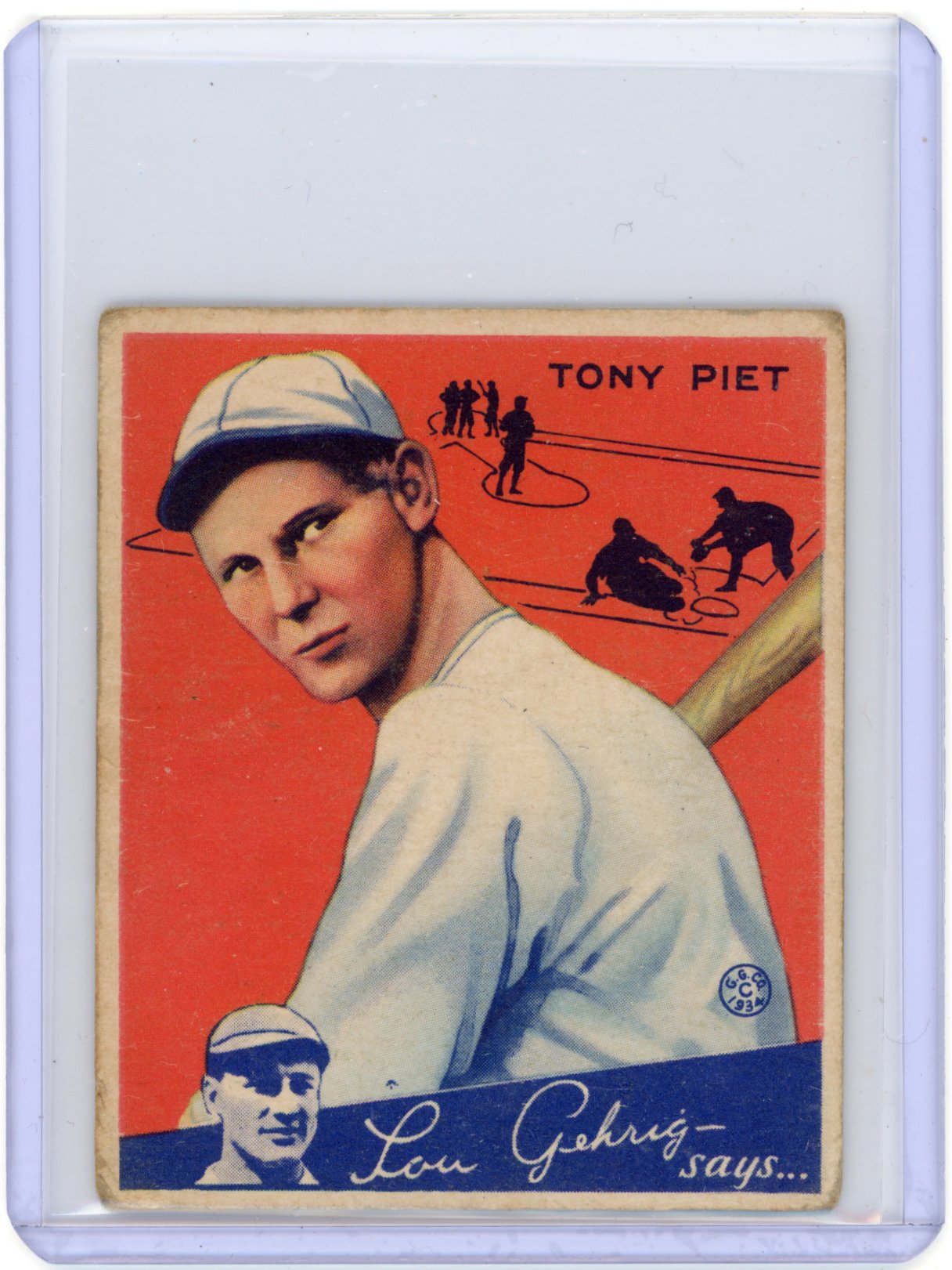 1934 Goudey Tony Piet Baseball Card #1435 | Auctionninja.com