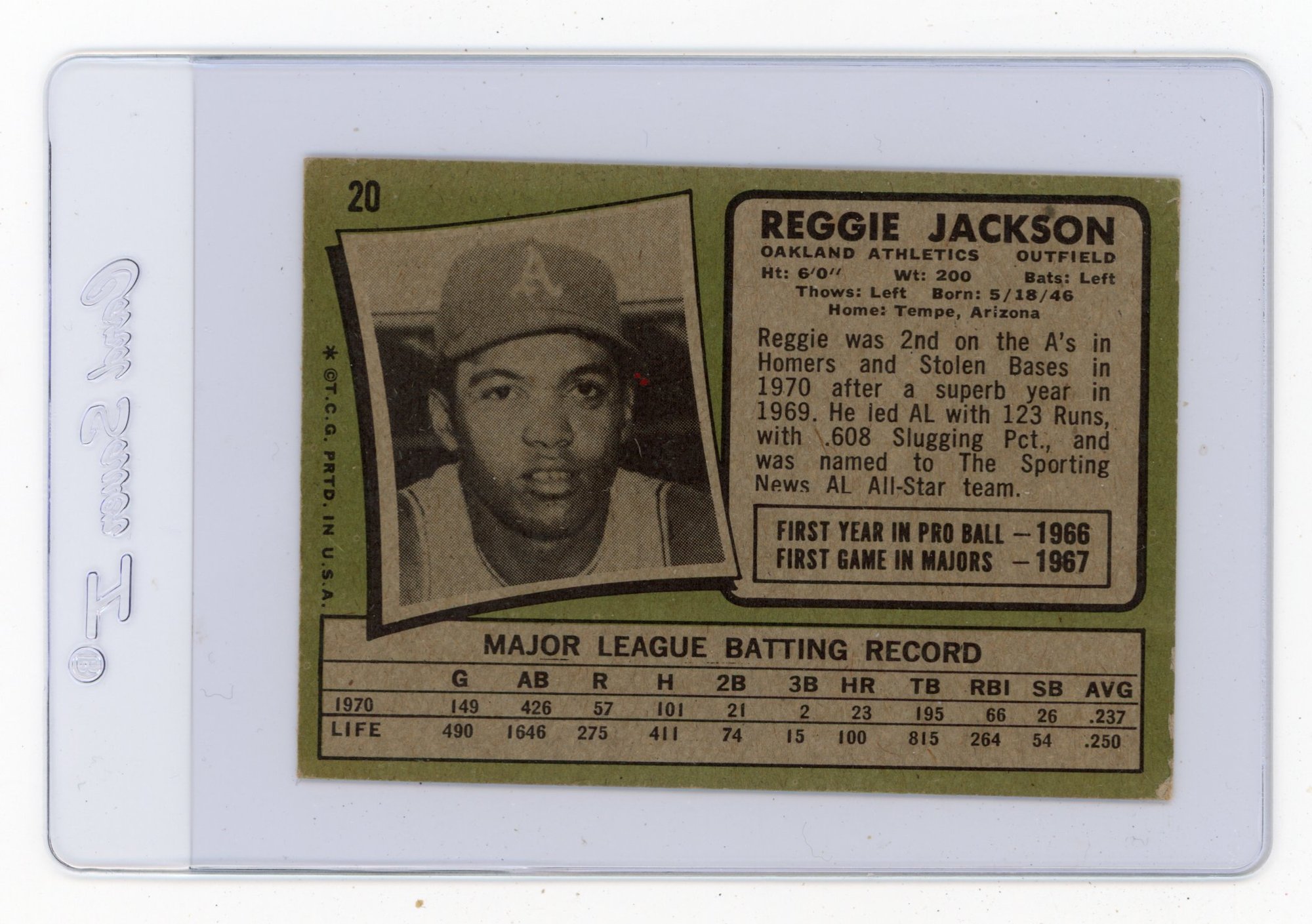 1971 Topps Reggie Jackson Baseball Card #7788 | Auctionninja.com