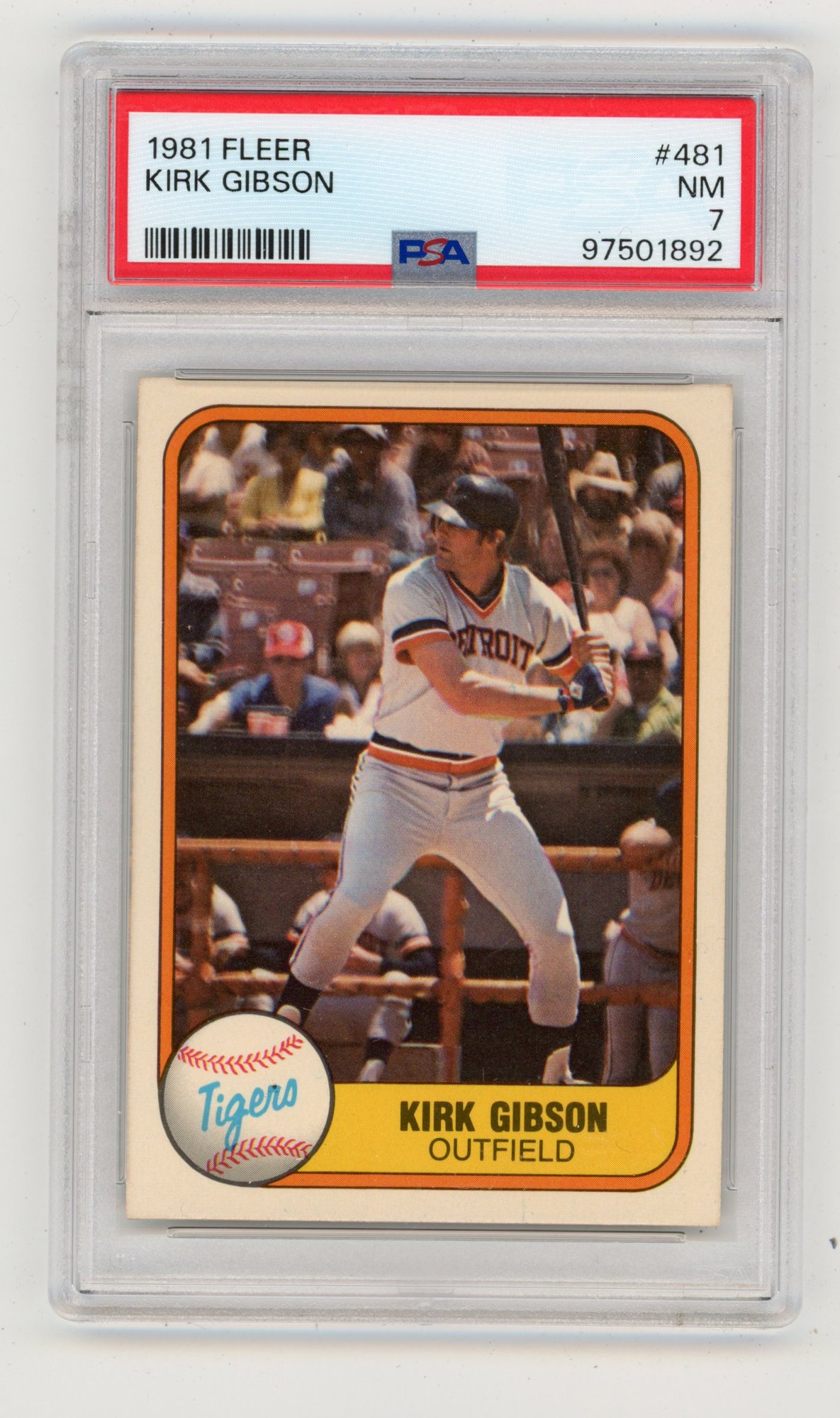 1981 Fleer Kirk Gibson Baseball Rookie Card Graded PSA #8913 ...