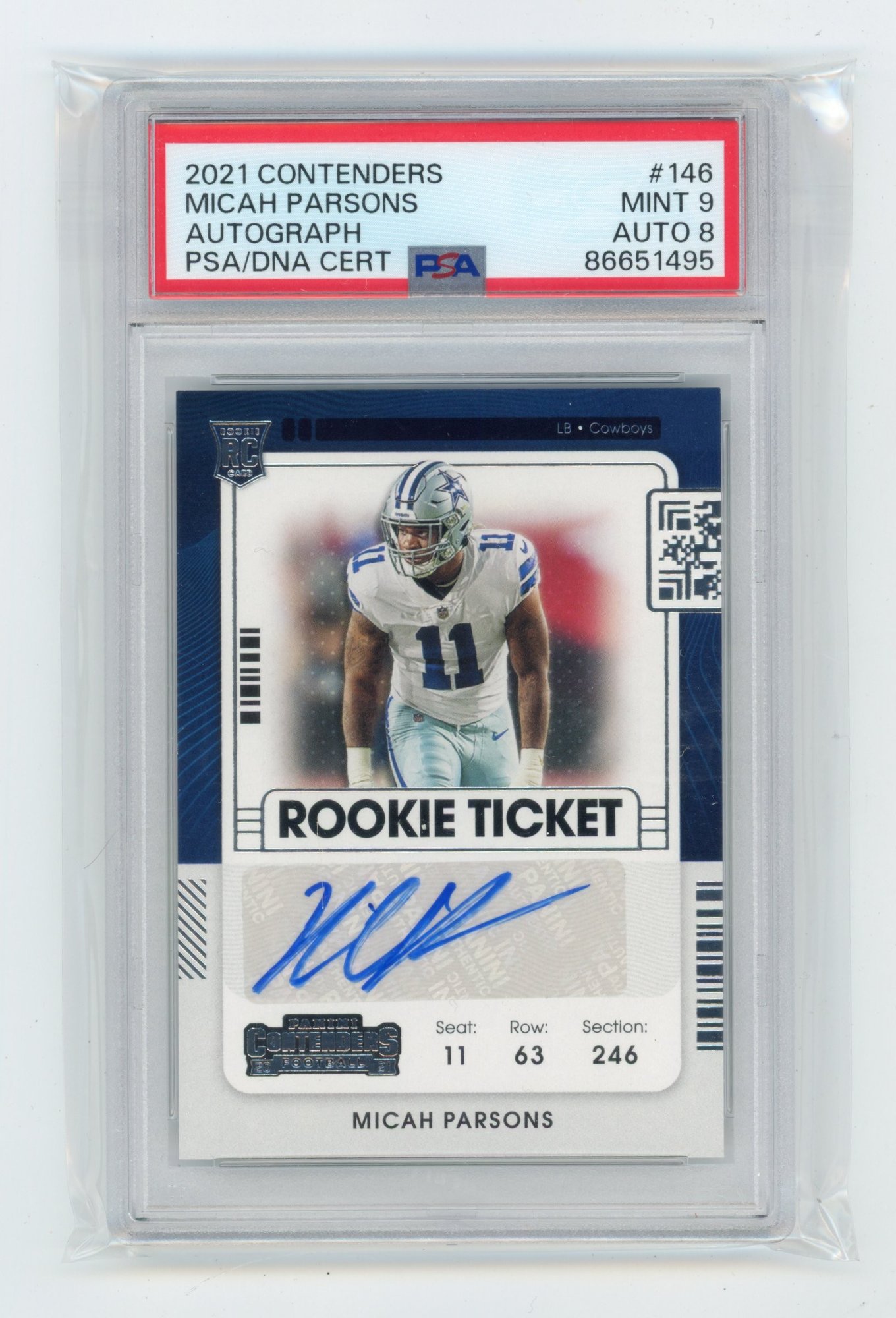Micah Parsons Rookie Card 2021 Panini Contenders Rookie Ticket ...
