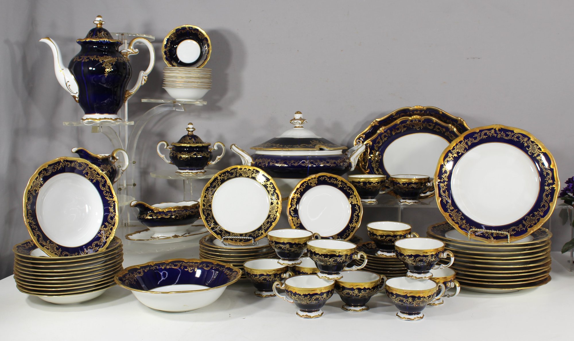 Partial Set Of 80-Piece Echt Weimar Kobalt Katharina Dinnerware Made In ...