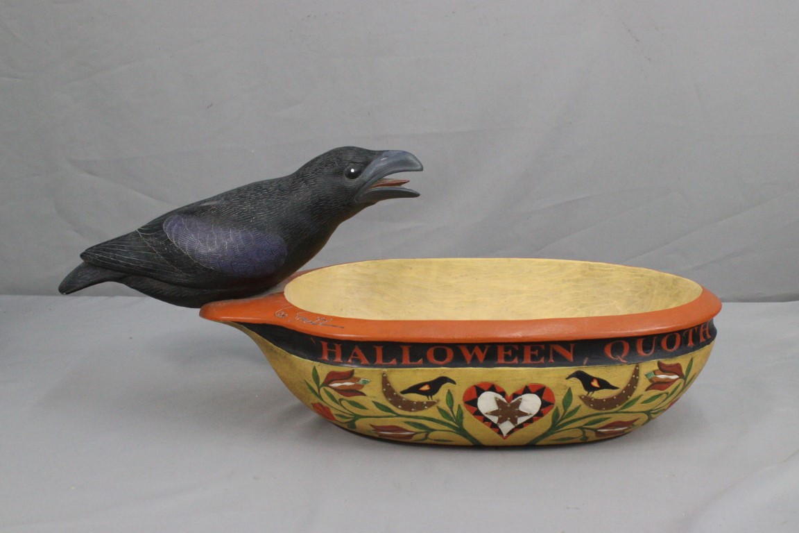 "Halloween Raven" Centerpiece Bowl Dept. 56 Our Town Collection By Leo ...