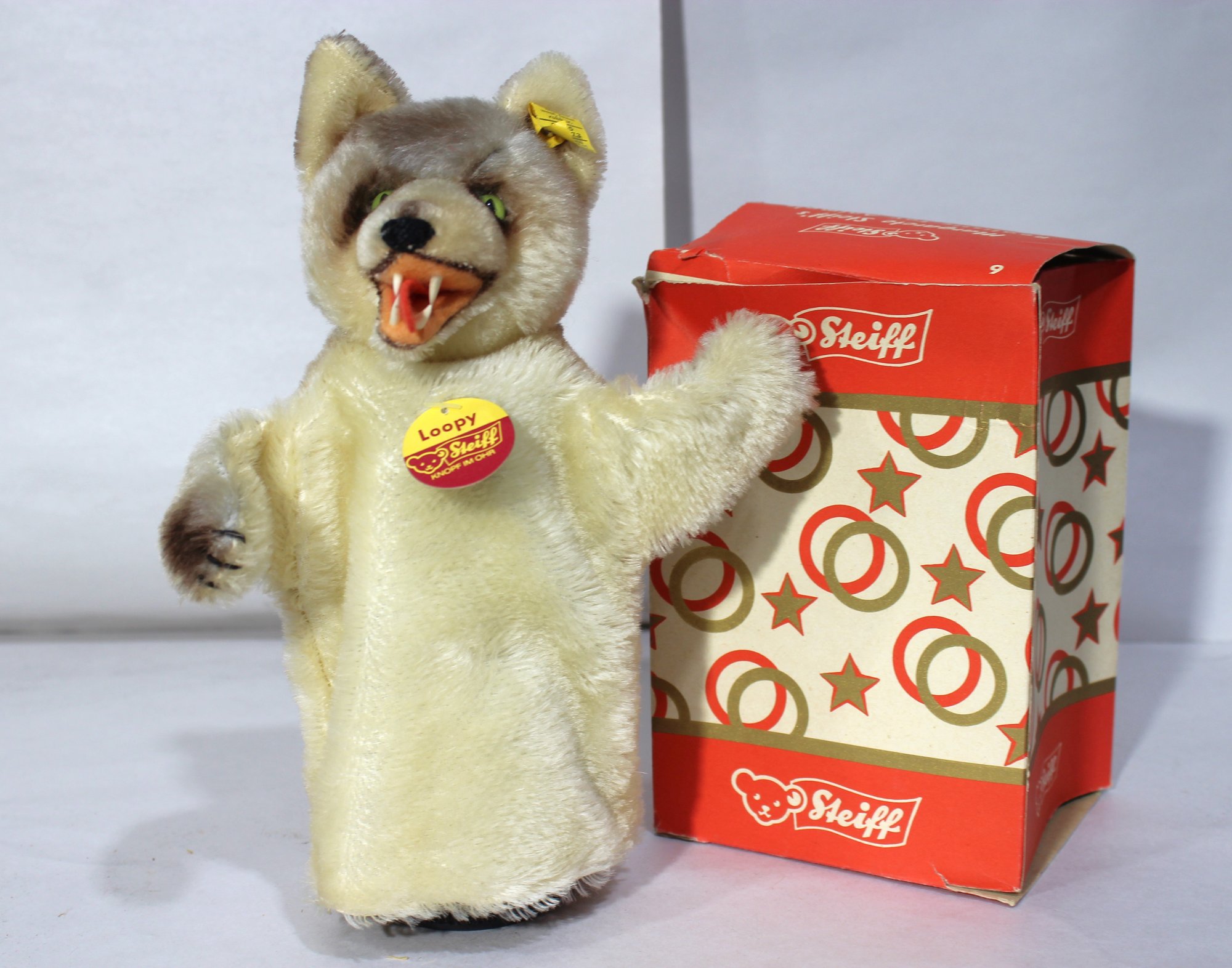 Steiff Wolf Hand Puppet With All IDs Vintage 1968 To 1978 With Box ...