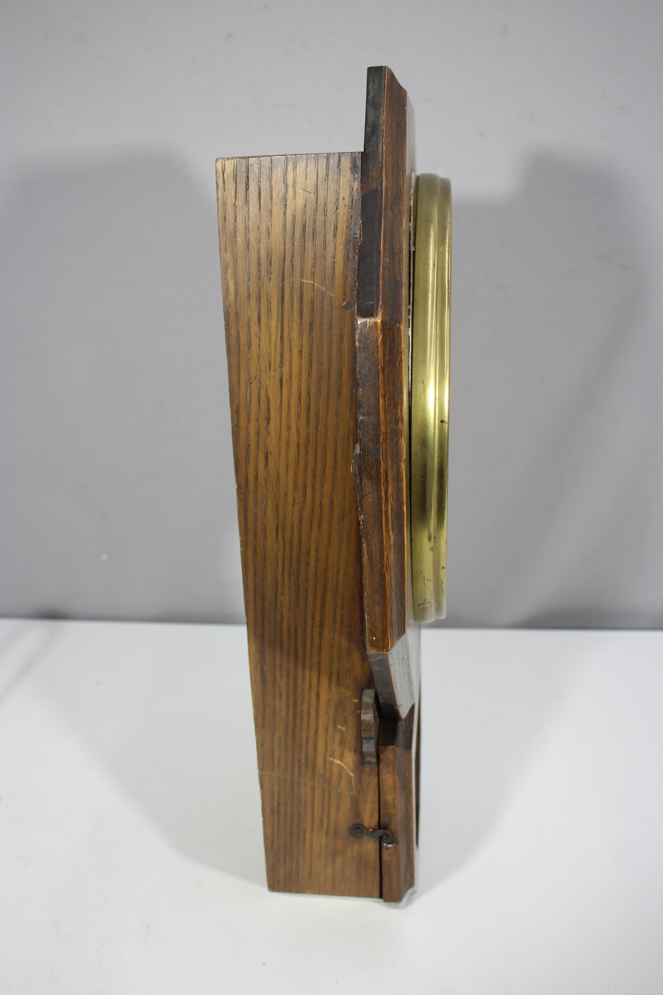 Antique Wooden Wall Regulator Clock With Key #76317 | Auctionninja.com
