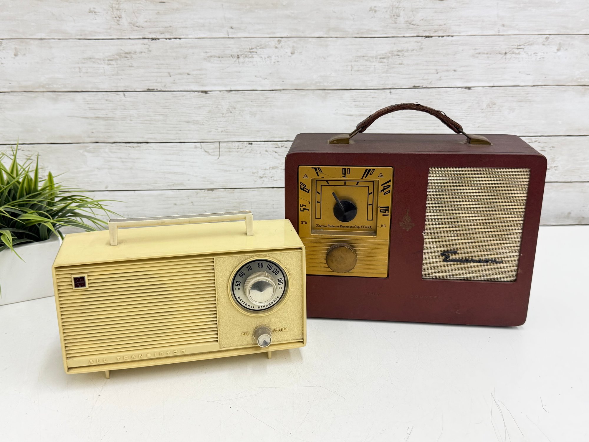 Pair Of Vintage Portable Radios Mid-Century Style Untested Display Or ...