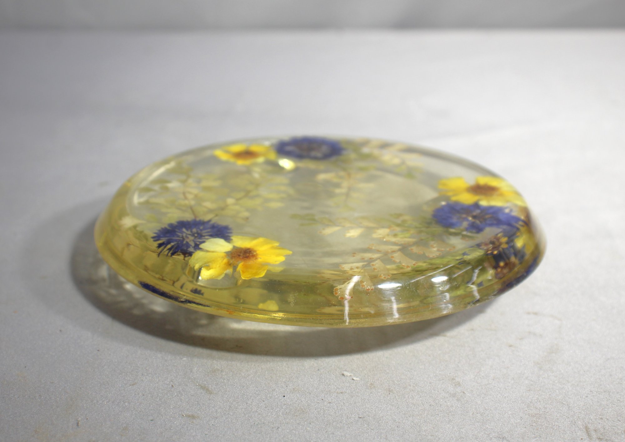VINTAGE Acrylic Resin Lucite Trivet With Dried Flowers #68739 ...
