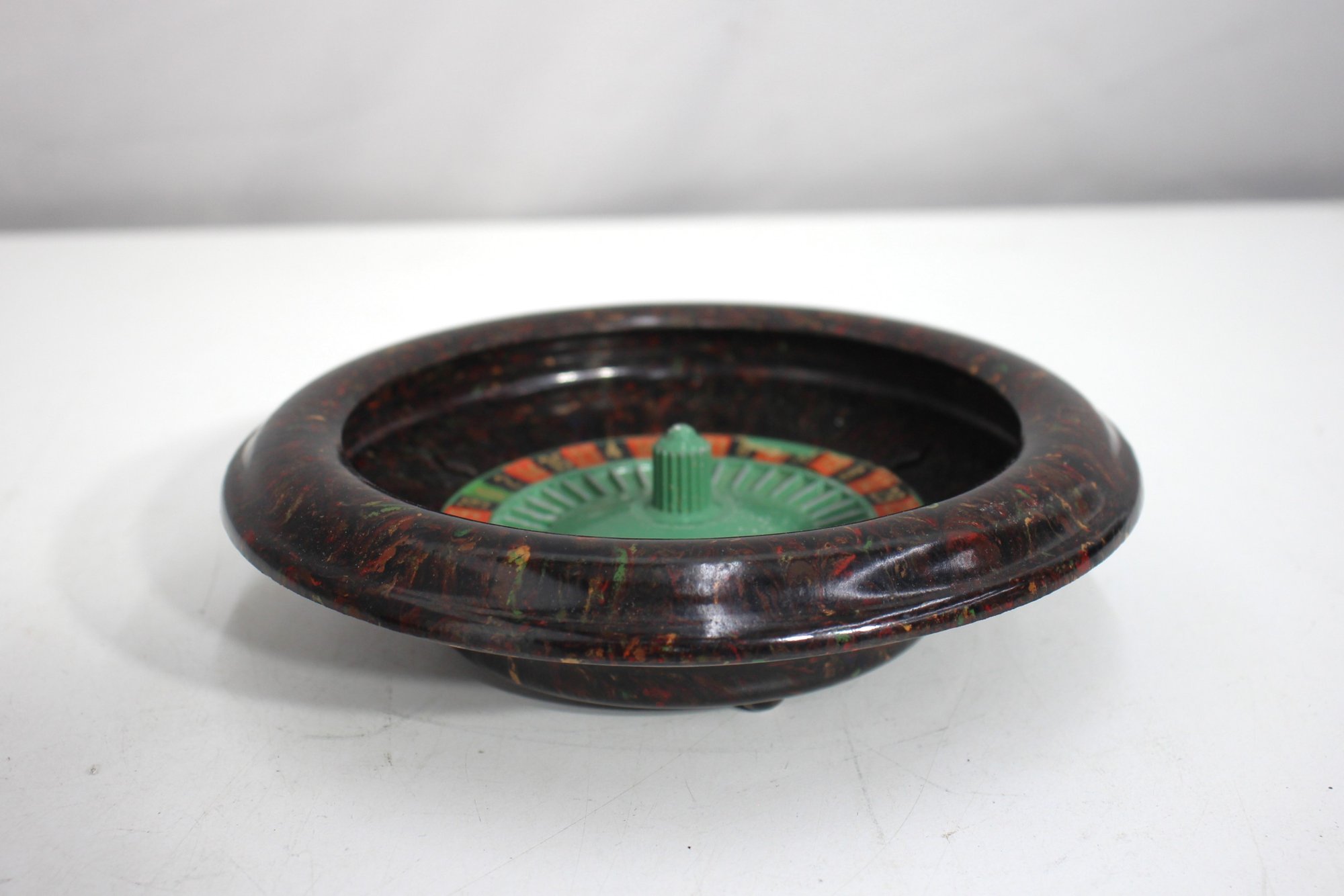 Vintage 8" Bakelite Roulette Wheel Marbled Casino Game Spinner #83000 ...