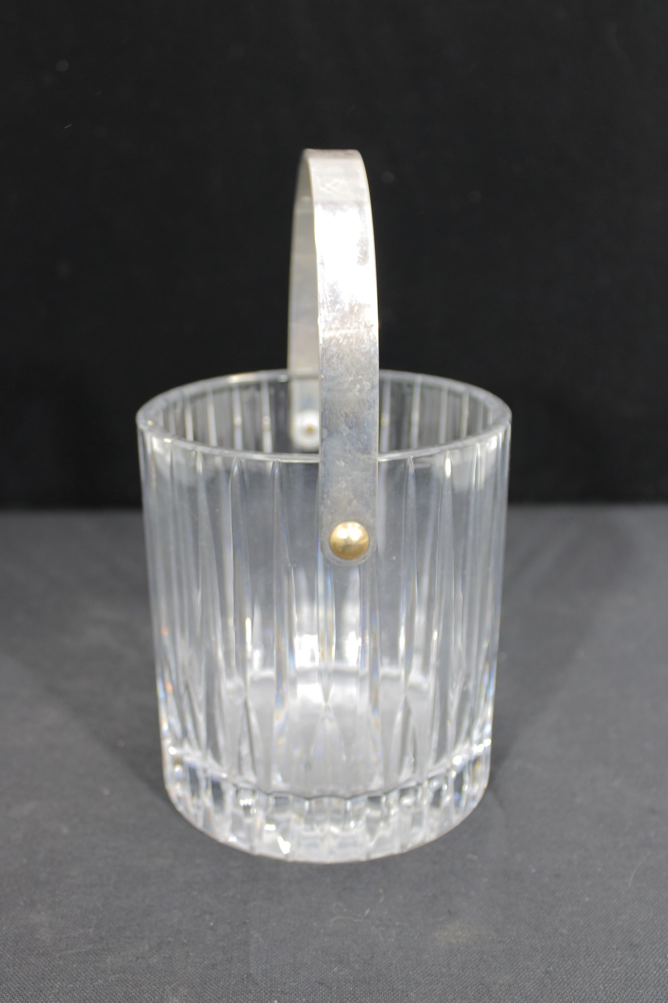 Vintage Cut Crystal Ice Bucket With Silver Tone Handle 6" X 5.5 ...