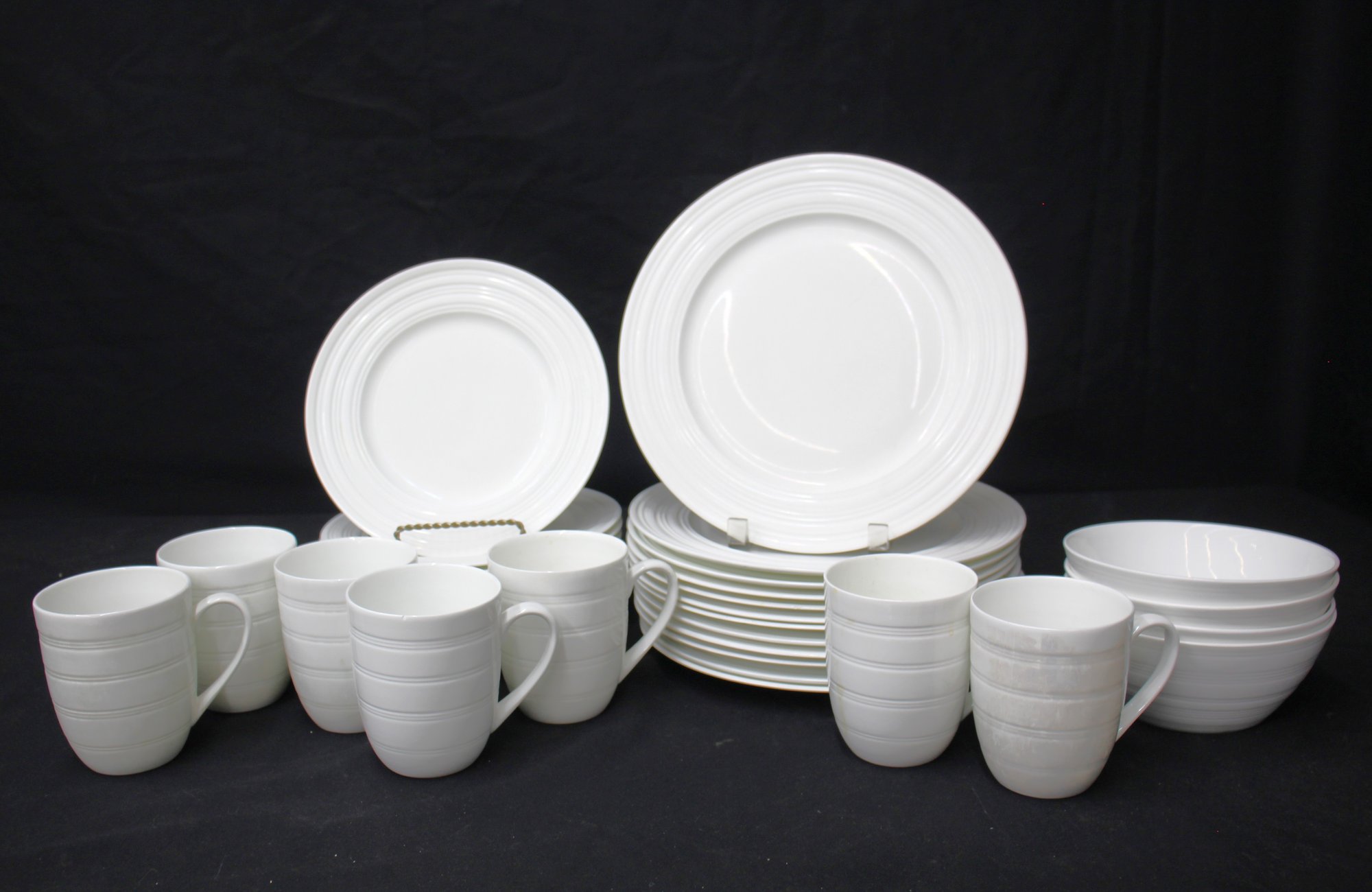 Partial Studio TU Fine Bone China 20-Piece Dinnerware Set - White With ...