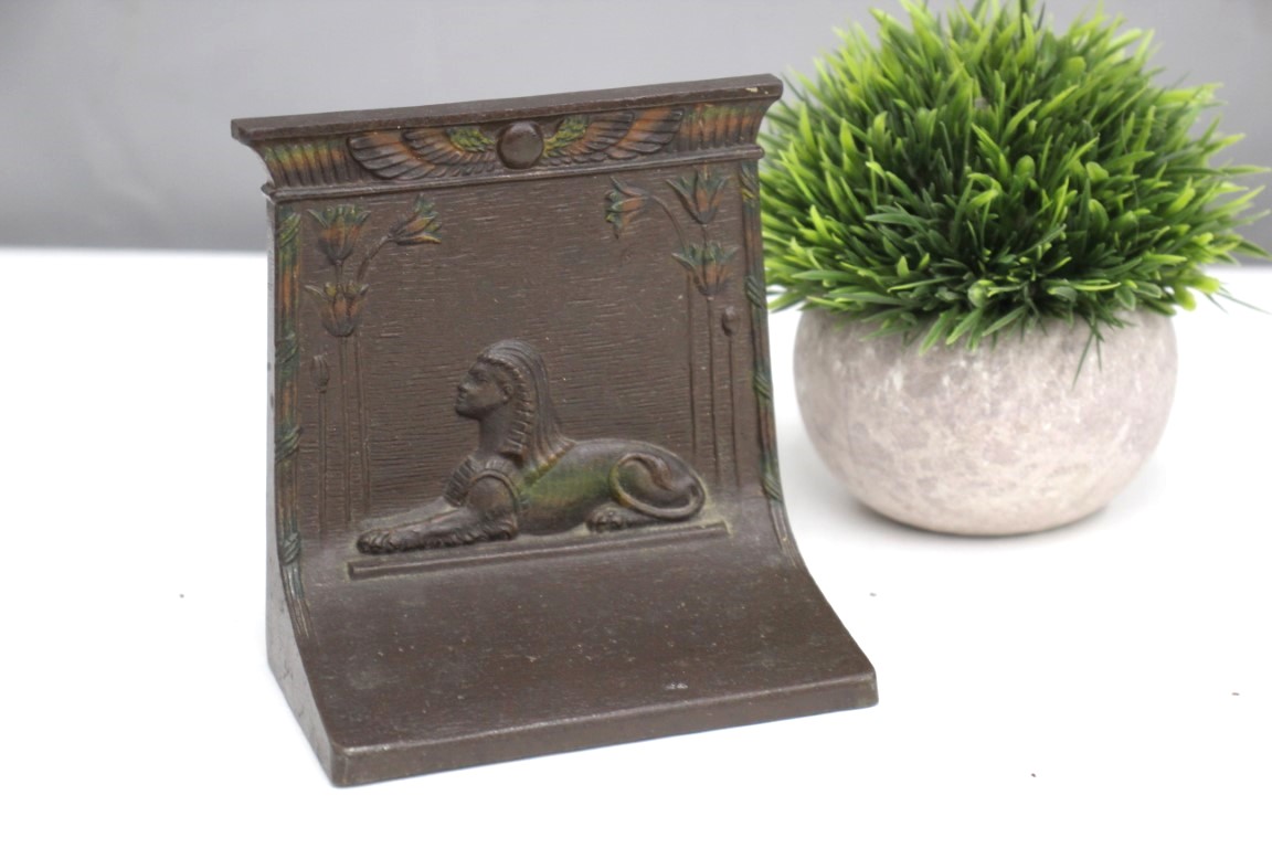 One Signed Bradley & Hubbard Art Deco Sphinx Egyptian BRONZE Bookend ...