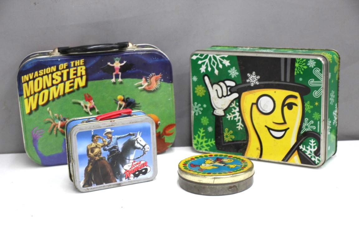 Group Lot Of Vintage Lunch Boxes And Russian Rare Mickey Mouse Disney Candy Box Donald Duck ...