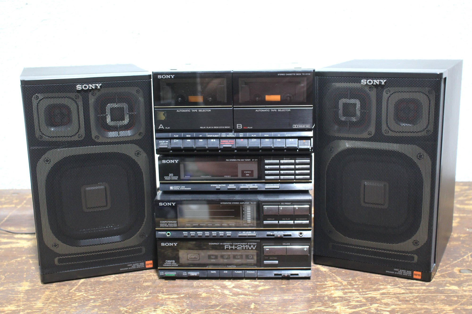 Vintage Sony FH-211W Stereo System BOOMBOX 1980s Radio Cassette ...