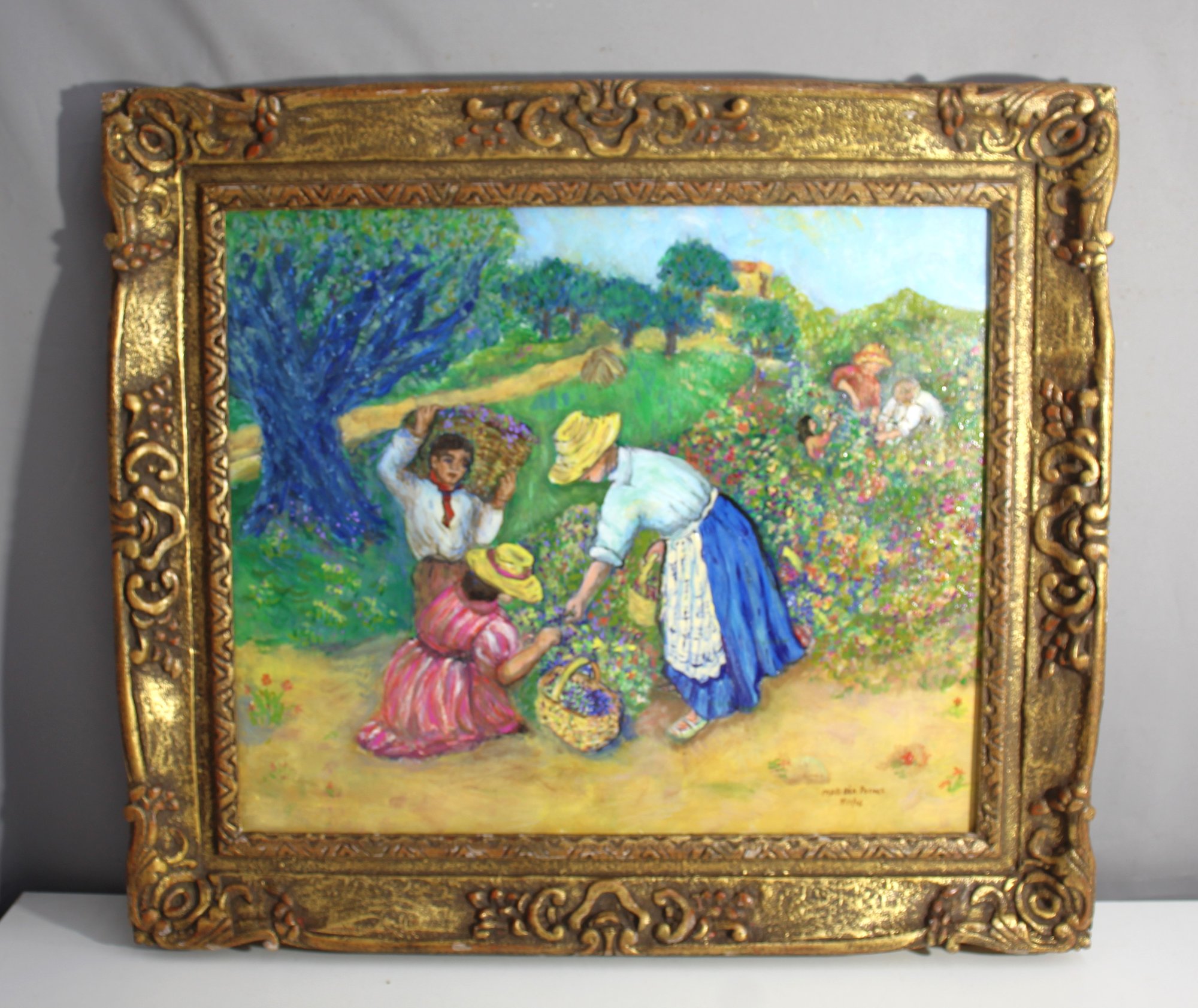 Martin Pocach - "Harvest Scene" Original Oil Painting In Ornate Gold ...