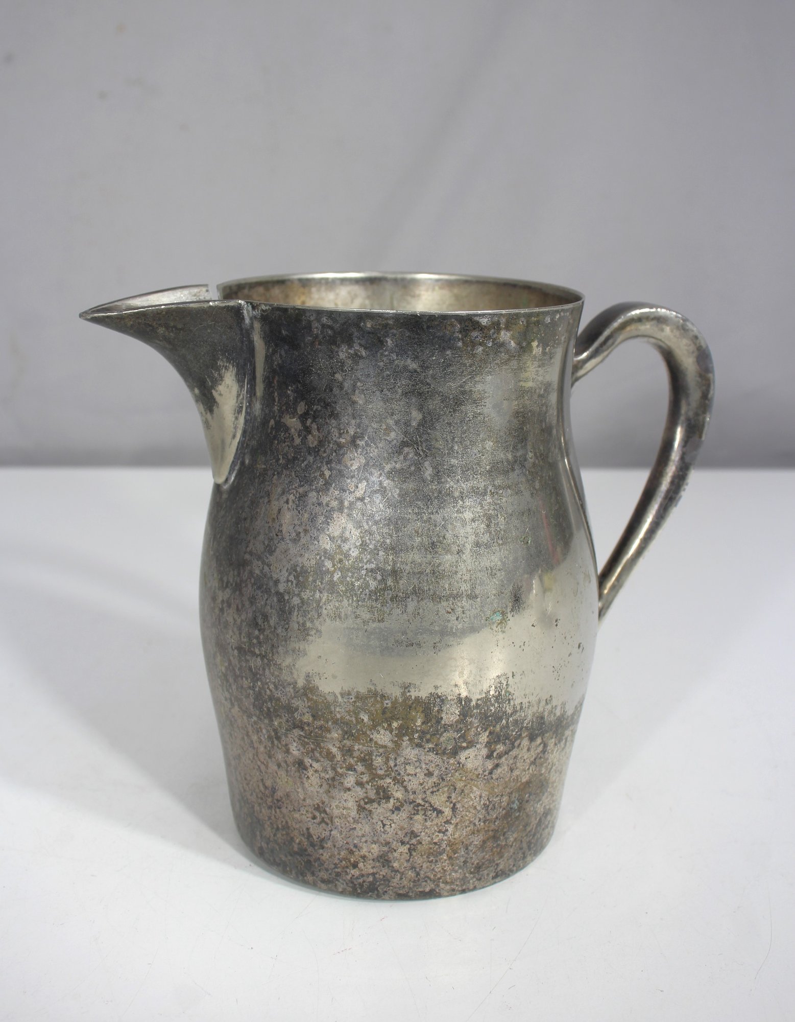 Antique Silver-Plated Pitcher 7 Tall Vintage Tarnished Patina Classic ...