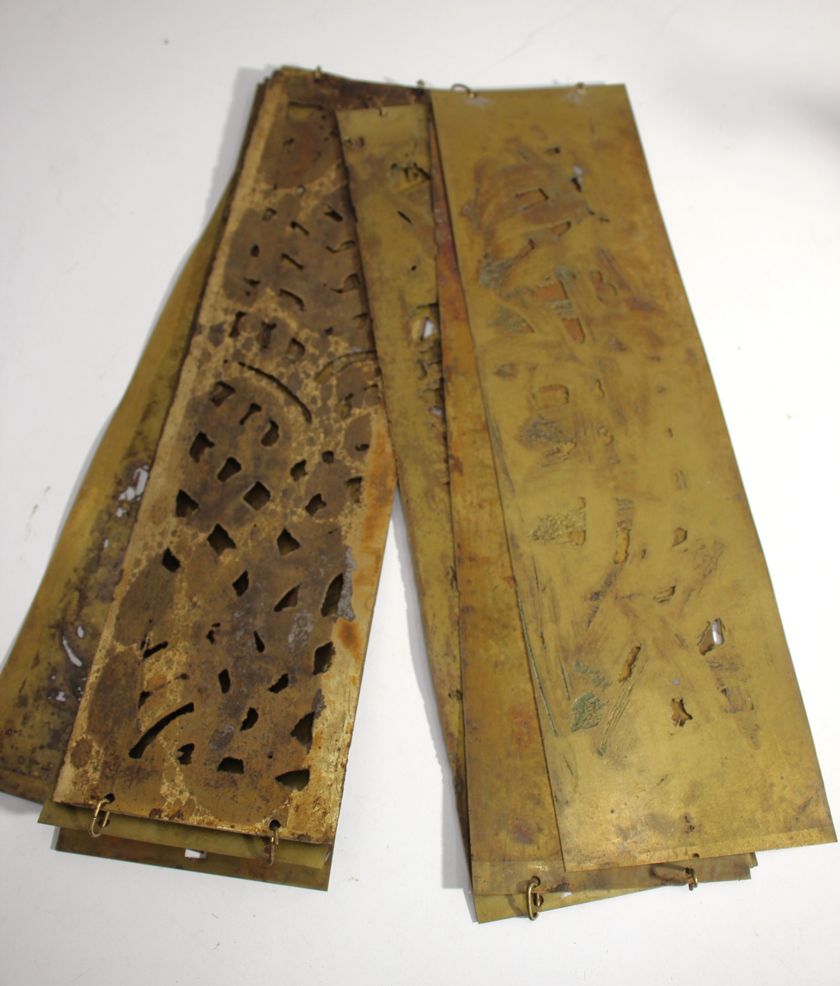 Antique Brass Decorative Panels Set Of Intricately Cut Designs #71118 ...