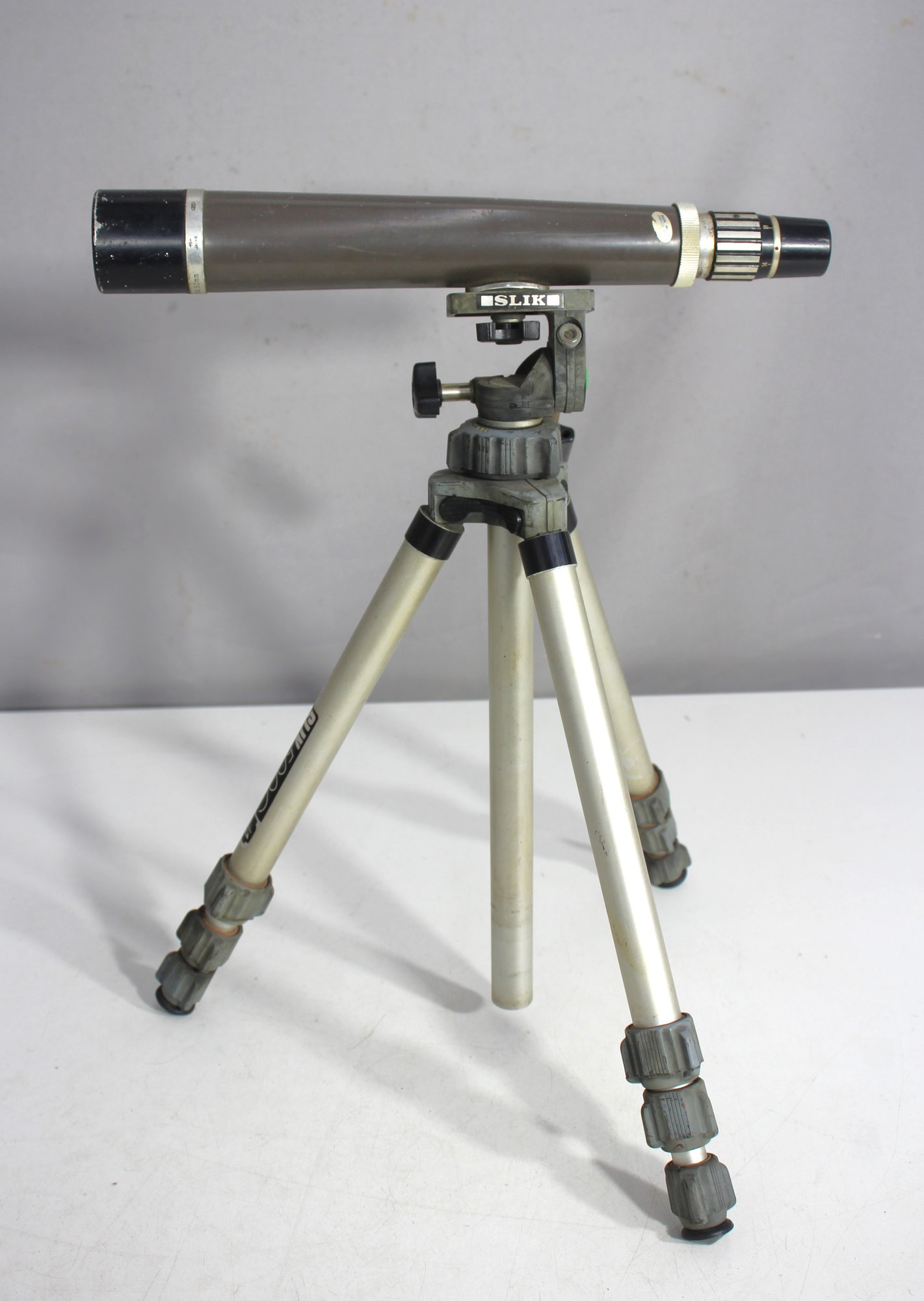 Vintage Spotting Scope With Adjustable SLIK Tripod Classic Observation ...