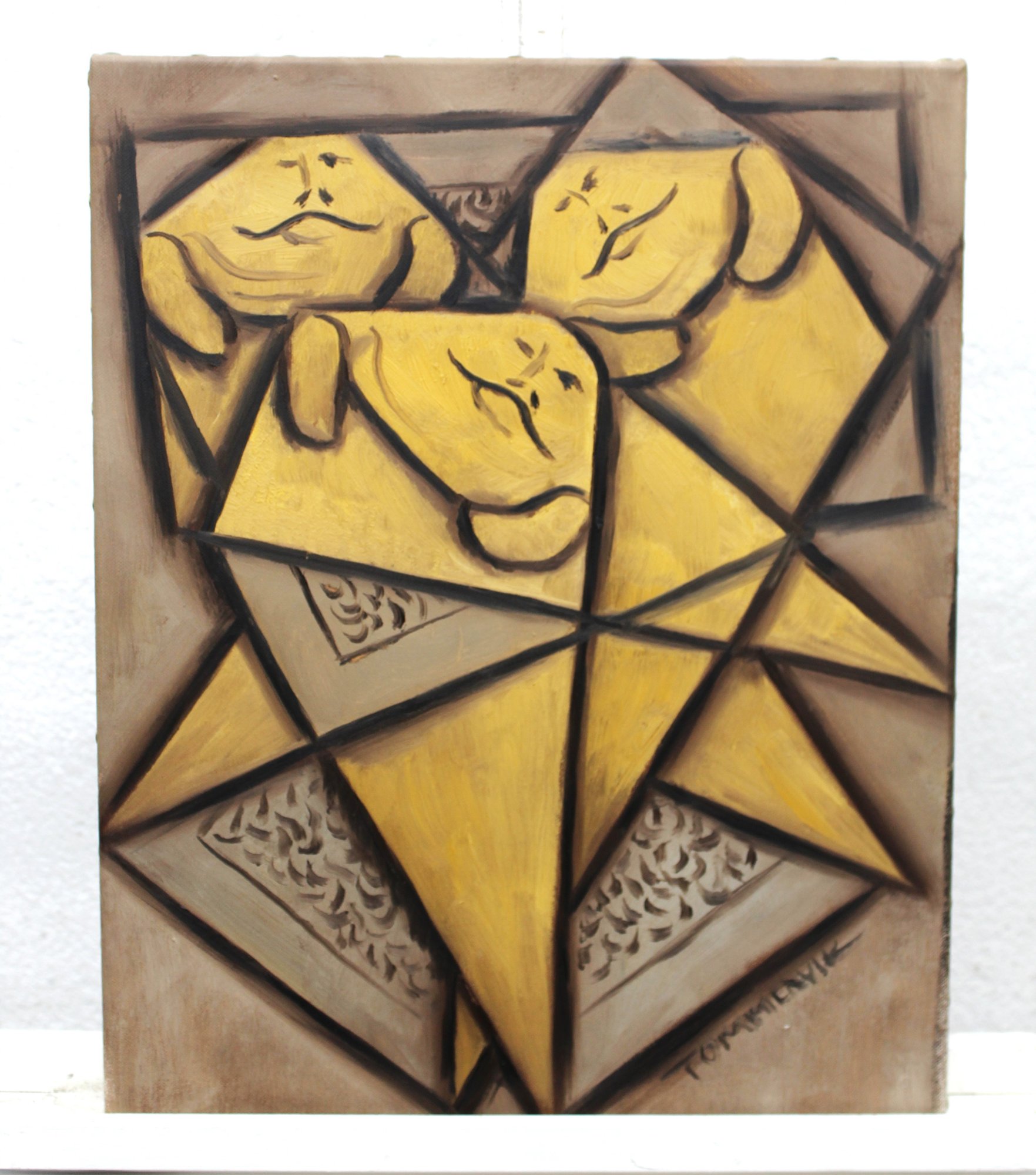 Tommervik Original Abstract Oil Painting Jabba The Hutt Cubism -Star ...