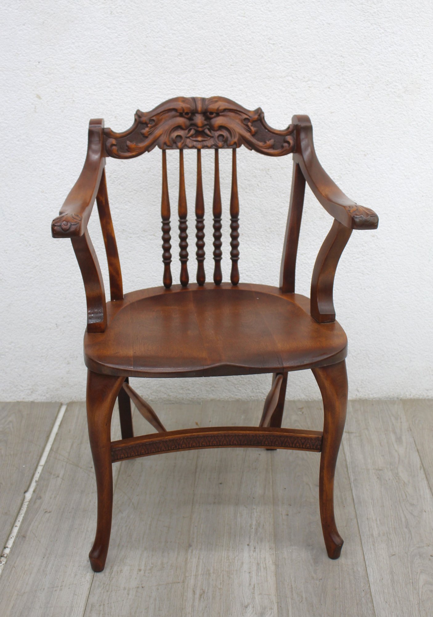 Antique Carved Oak Arm Chair #72313 | Auctionninja.com