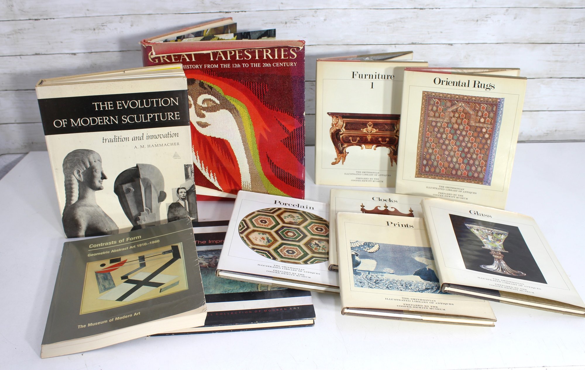 #11-Lot Of 11 Vintage Art & Antique Reference Books Sculpture, Rugs ...