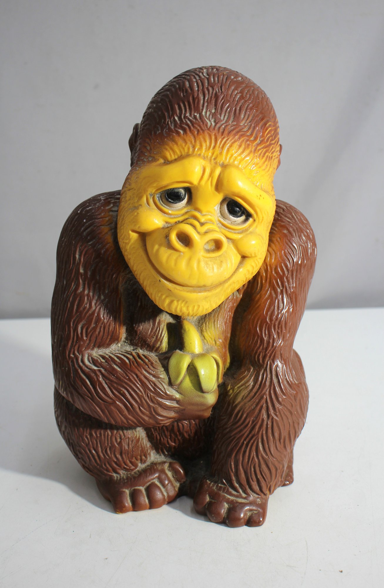 13" Vintage Gorilla Coin Bank With Banana - Whimsical Design #75488 ...