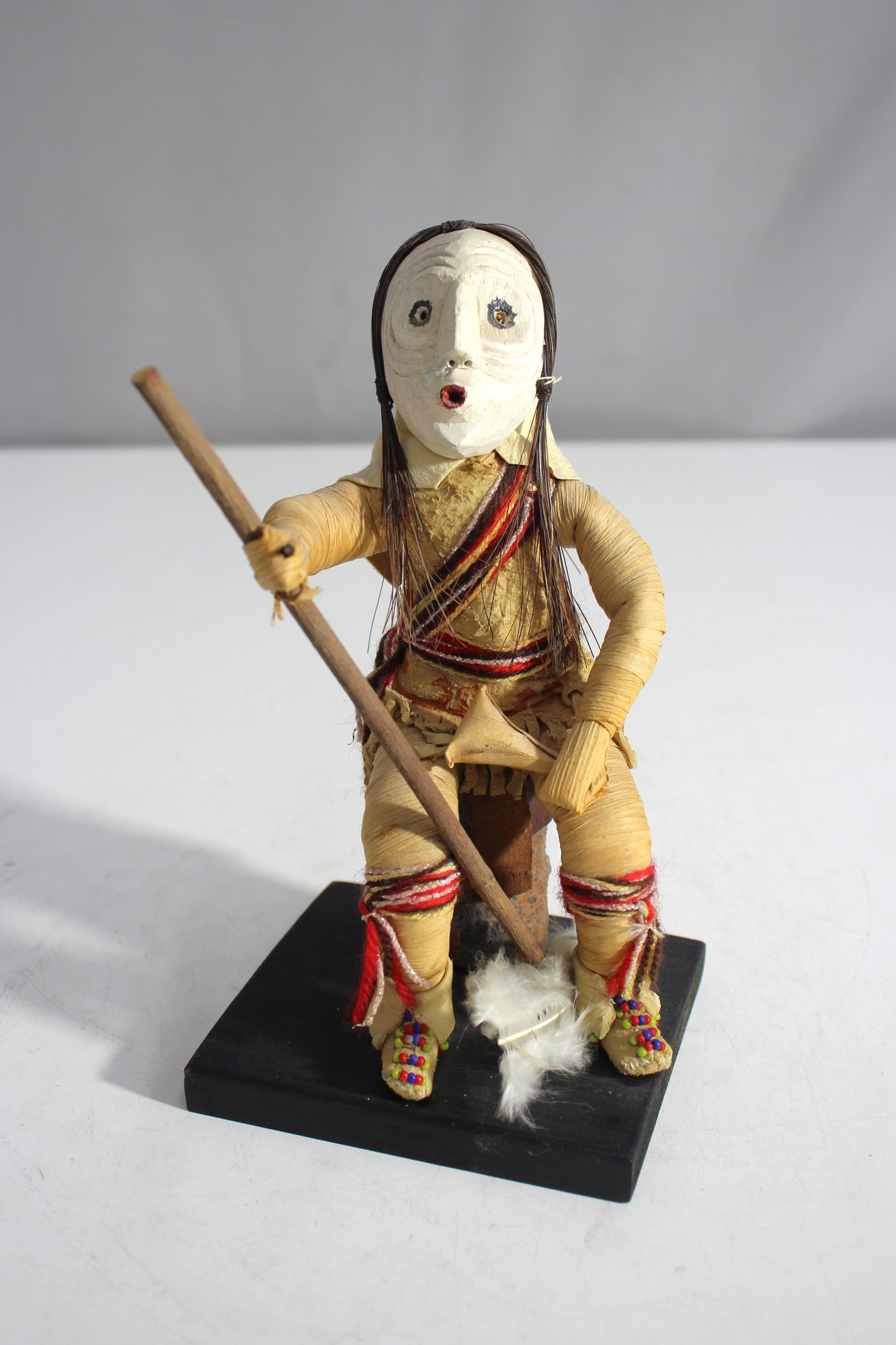 Handcrafted Native American Spirit Figure 7.5 Corn Husk & Masked Design ...
