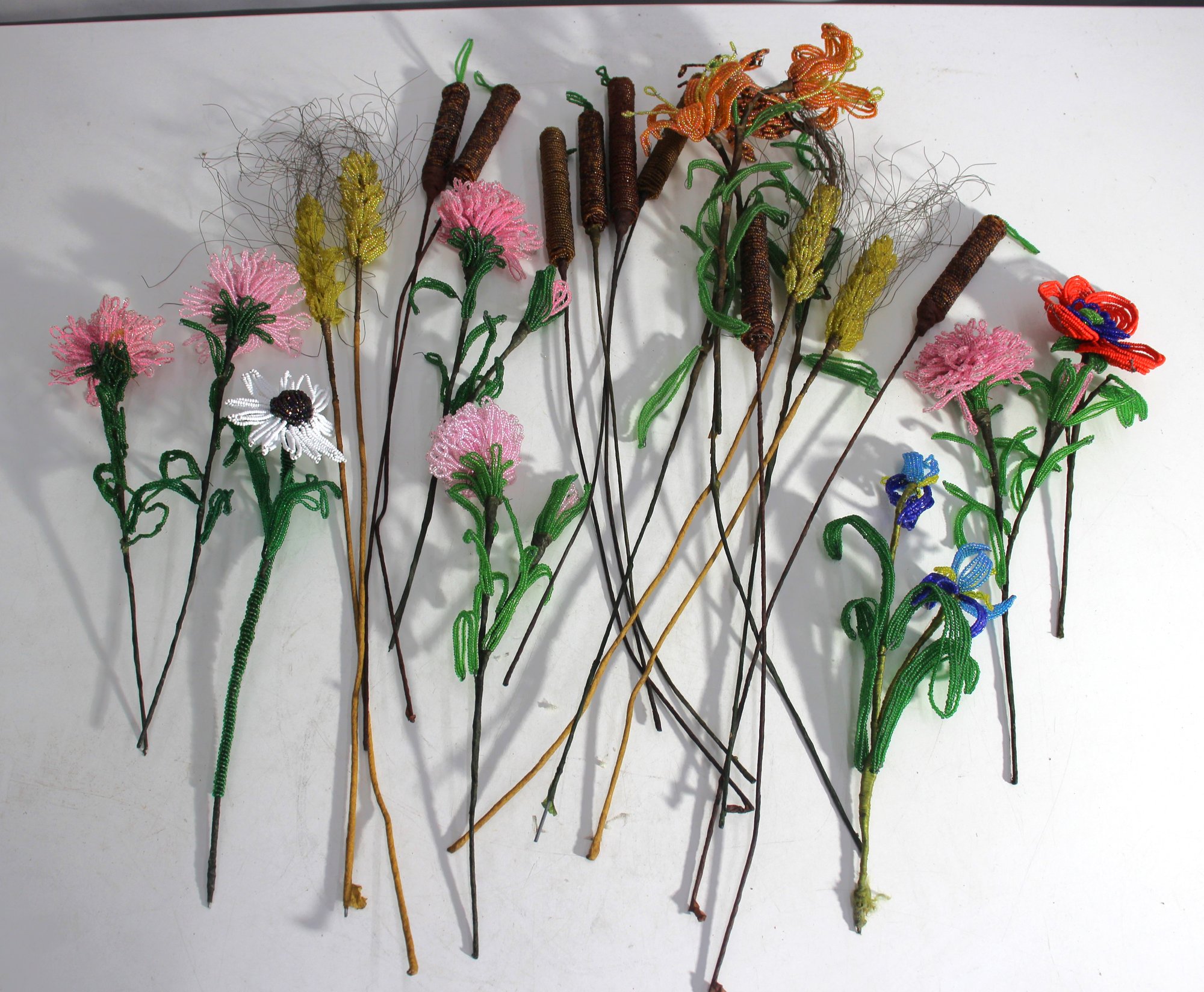 #8-Vintage Handcrafted Beaded Flower Stems Assorted Colors And Styles ...