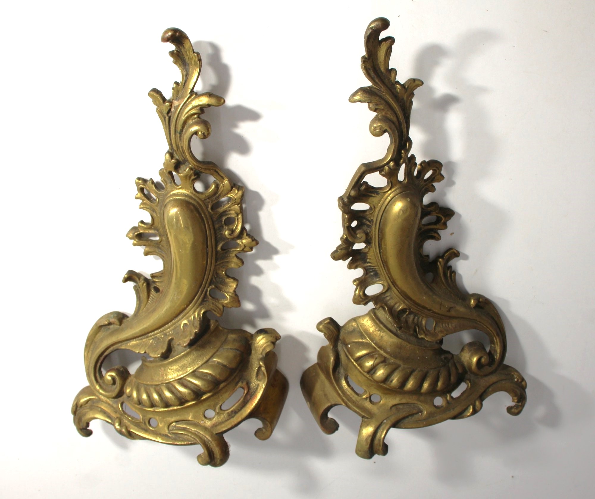 Pair Of Vintage French Rococo Style Bronze Acanthus Leaf Scroll ...