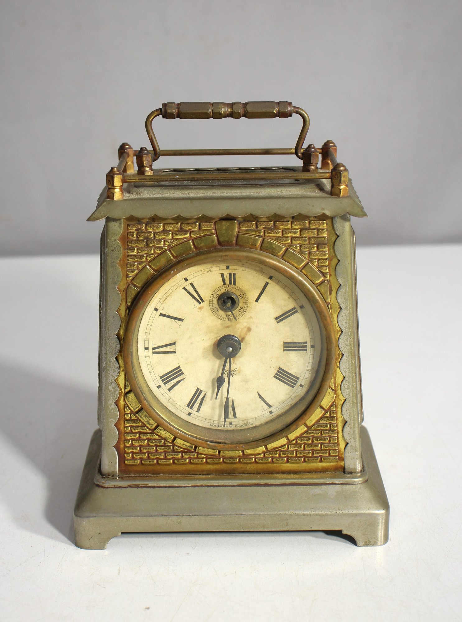 Antique Carriage Clock With Key Ornate Brass And Metal Design-untested ...
