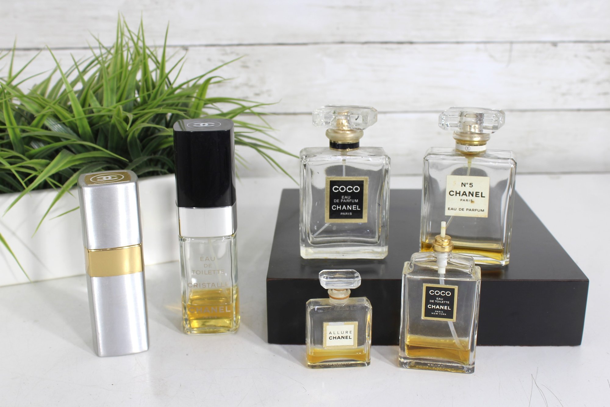Collection Of 6 Chanel Perfume Bottles Coco, No. 5, Allure & More ...