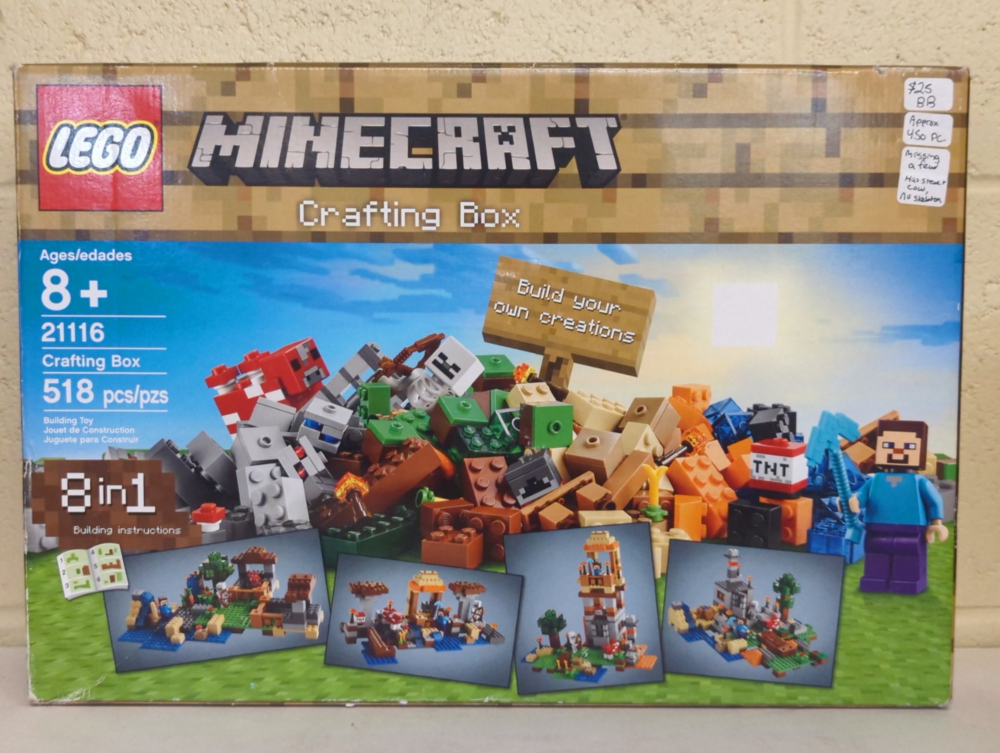 Lego Minecraft Crafting Box - Approximately 450 PC - Missing Some ...