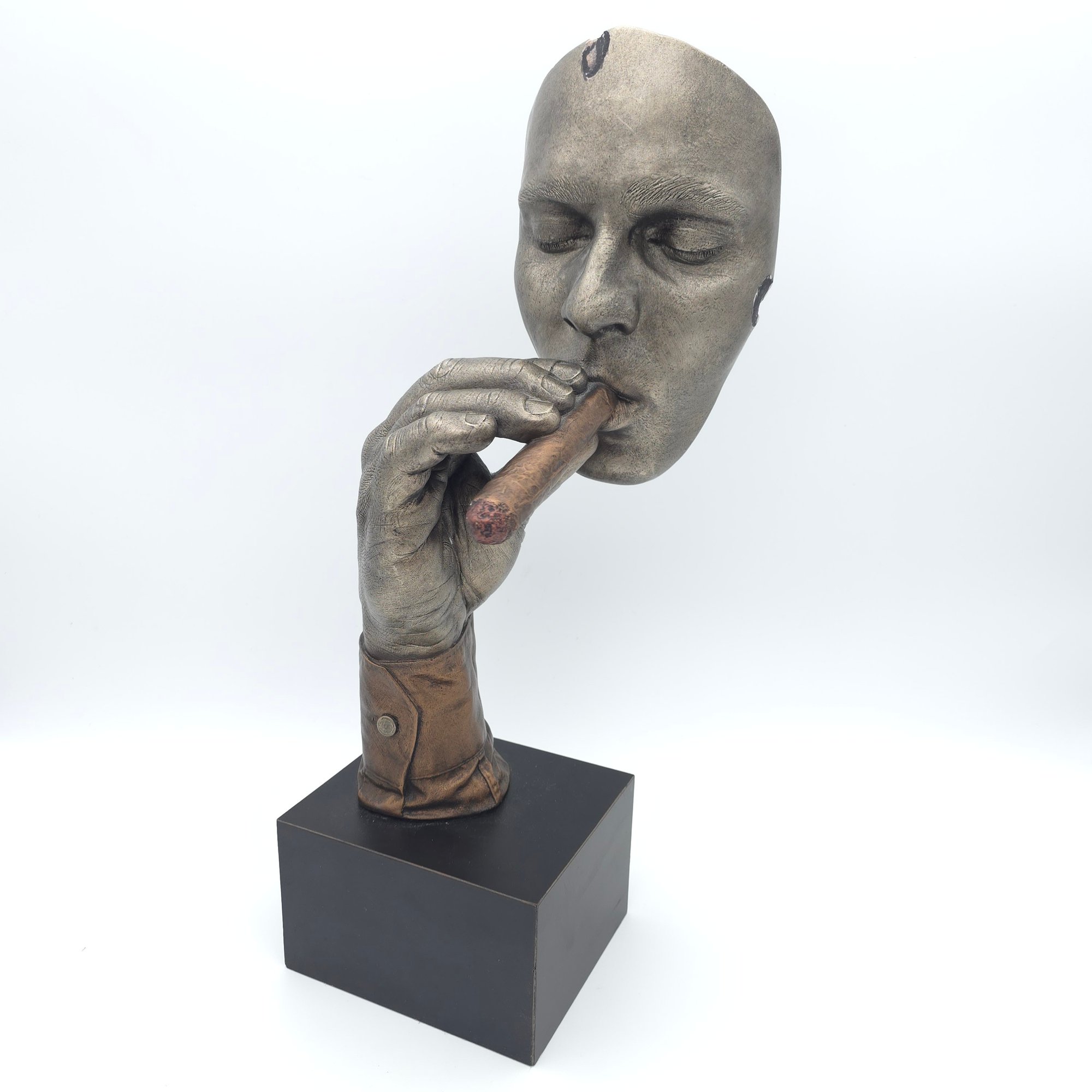 Havana Man Cigar Smoking Face Statue By John Cutrone #6100 ...