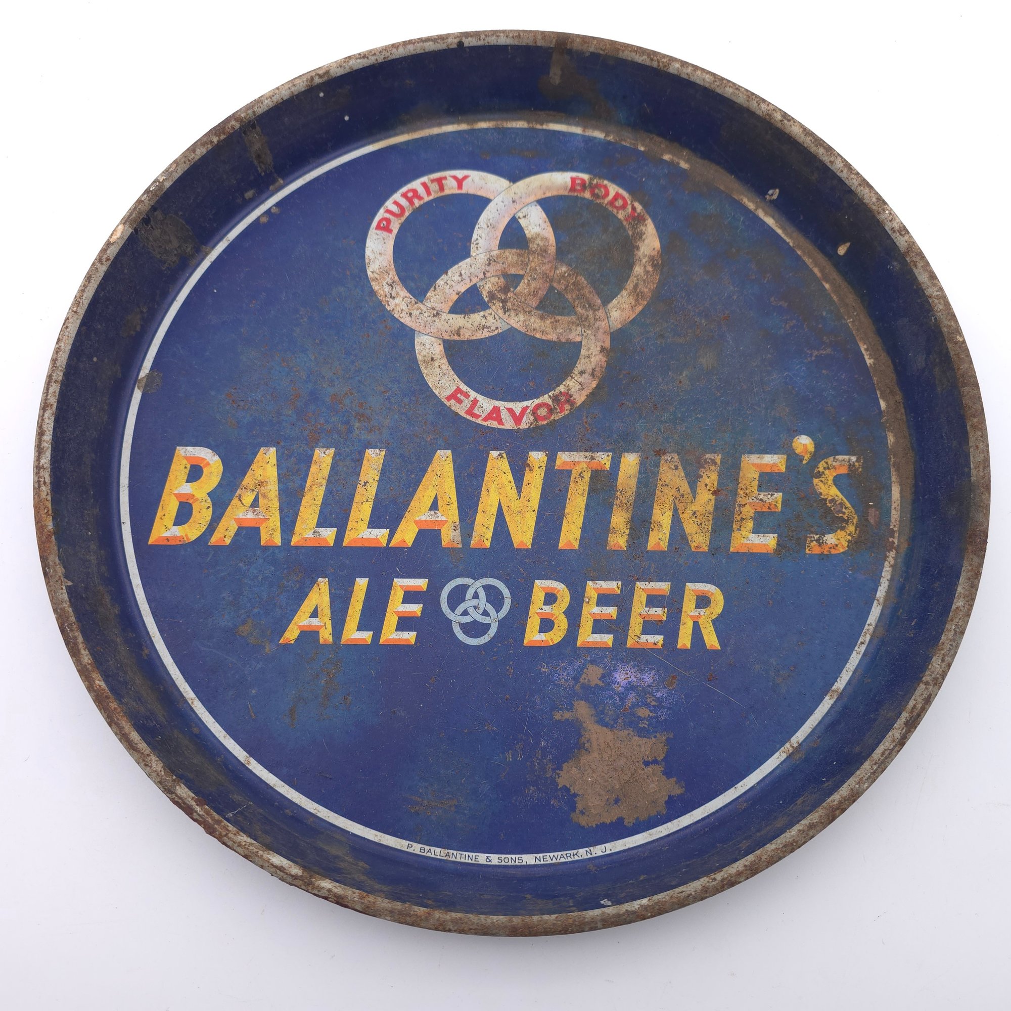 Ballantine's Ale Beer Antique Metal Tray, 12" #10391 | Auctionninja.com