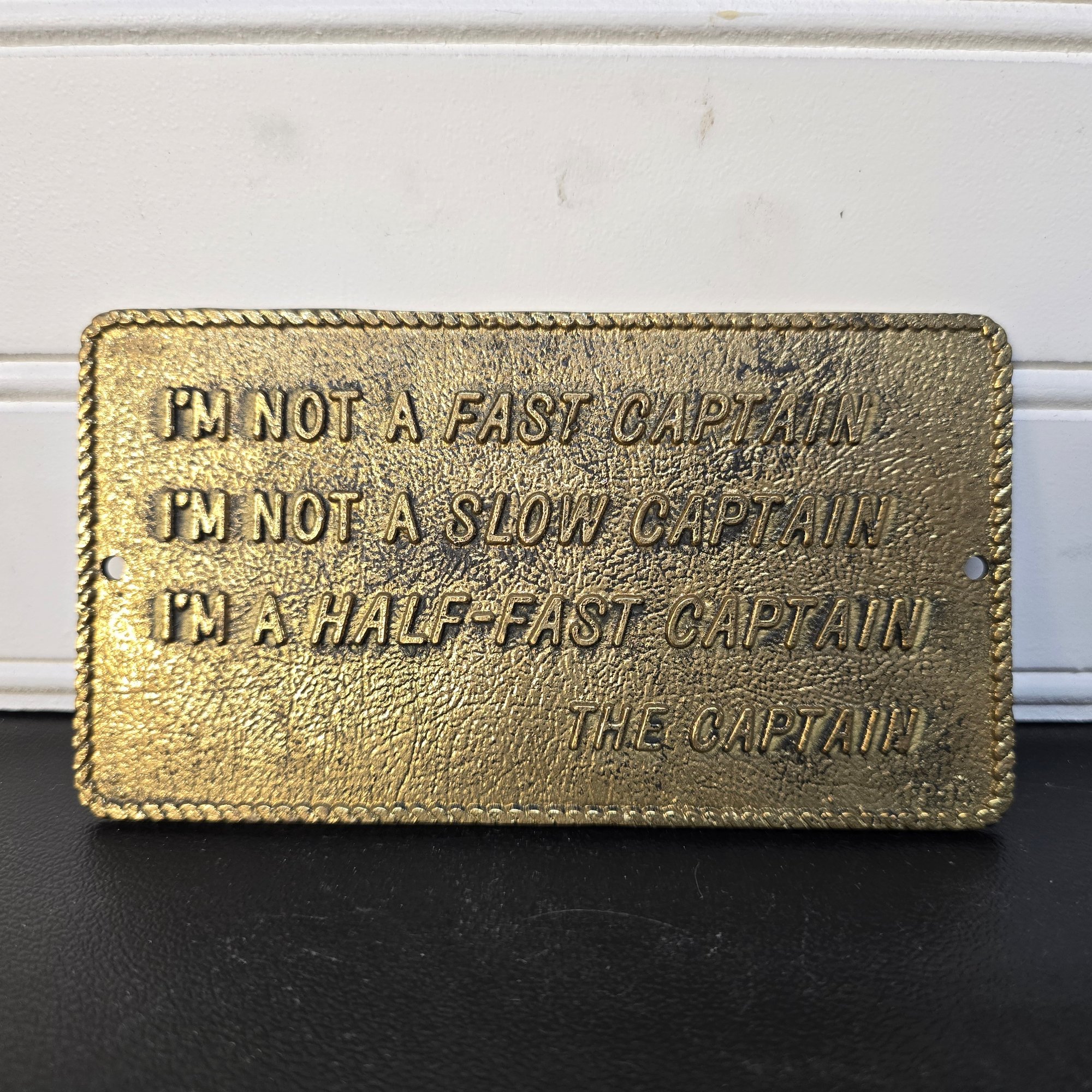 "The Captain" Antique Brass Nautical Boat Sign Bernard Engraving Co ...