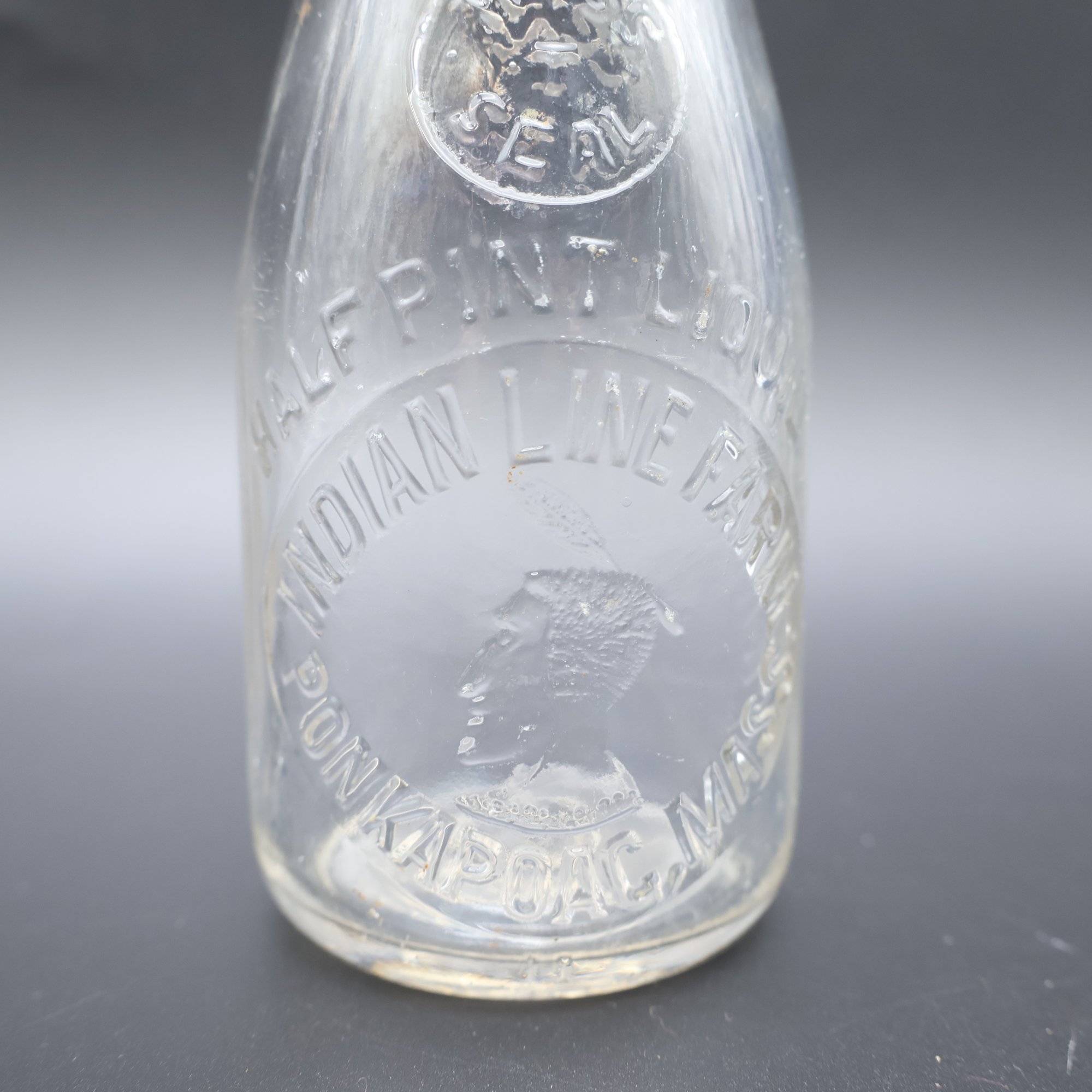 Indian Line Farm 1/2 Pint Cream Bottle - Ponkapoag Mass. #11633 ...