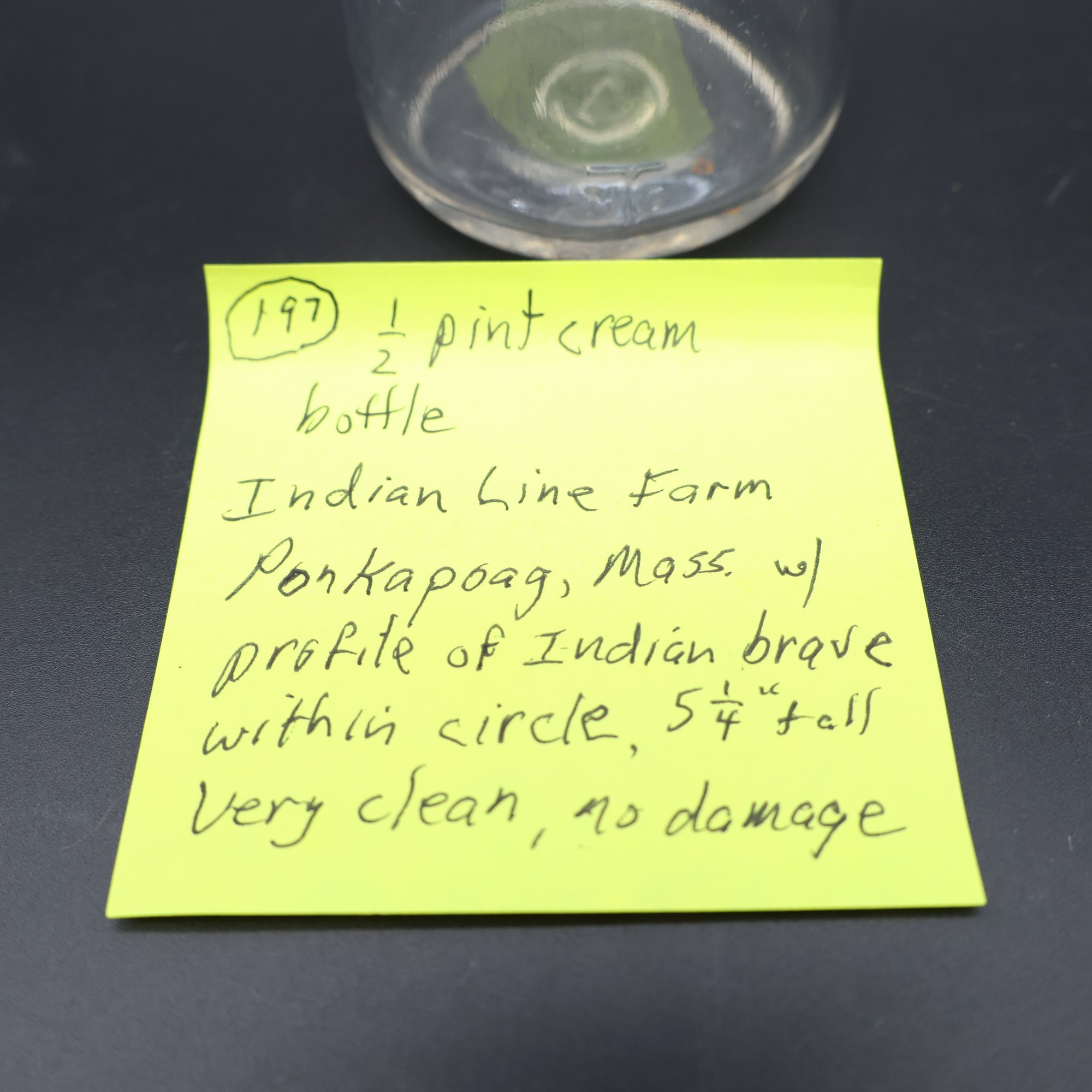 Indian Line Farm 1/2 Pint Cream Bottle - Ponkapoag Mass. #11633 ...