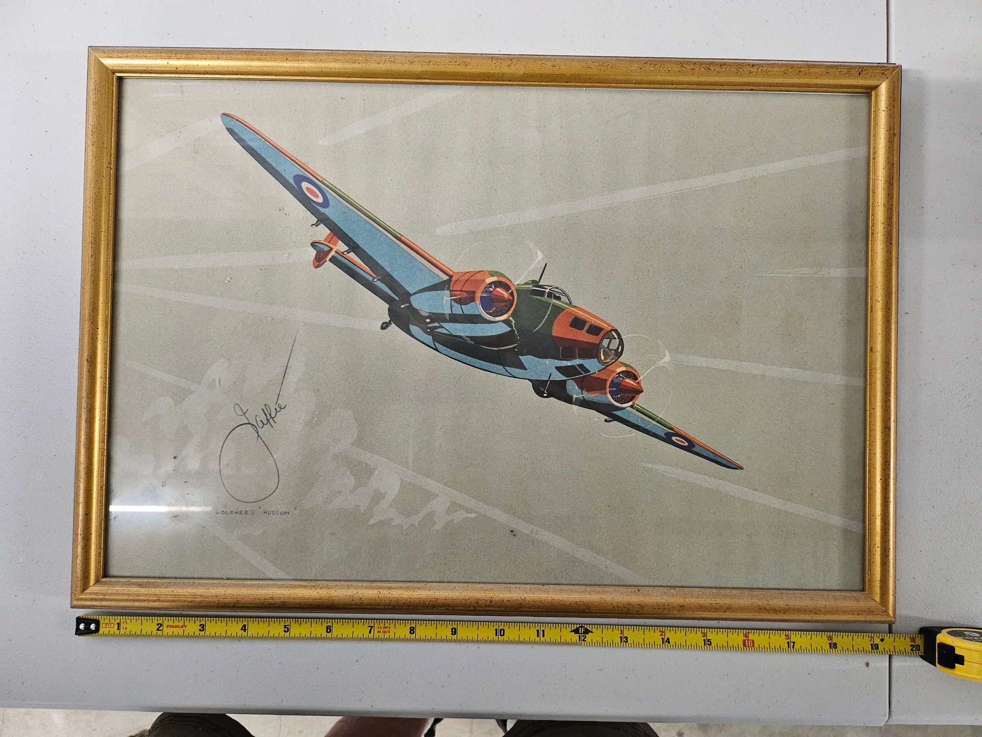 AIRCRAFT PRINT HARRY JAFFEE LOCKHEED HUDSON ART WWII PLANE #5636 ...