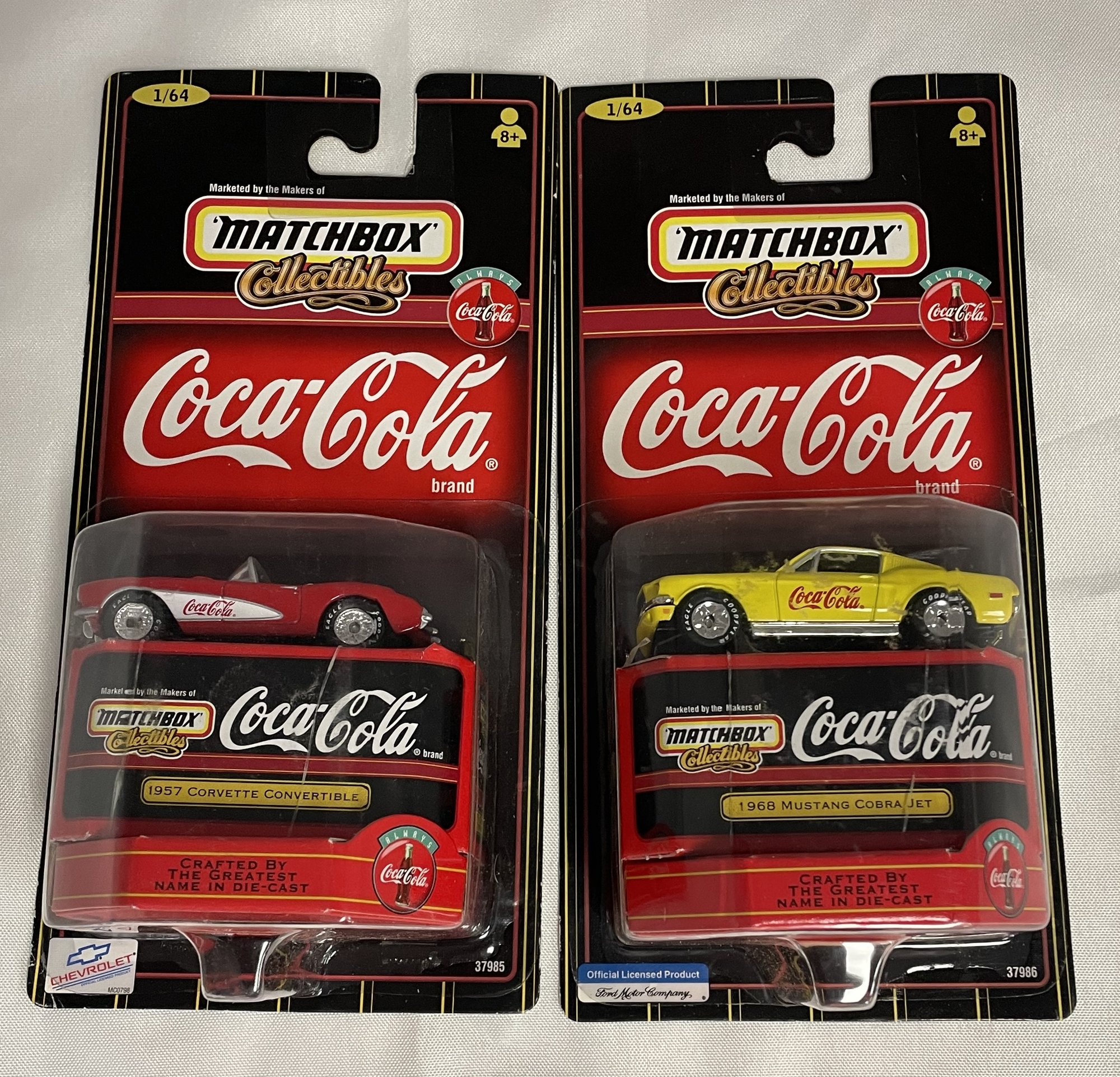 Matchbox Collectables Coca Cola Brand -1957 Corvette & 1968 Mustang ...