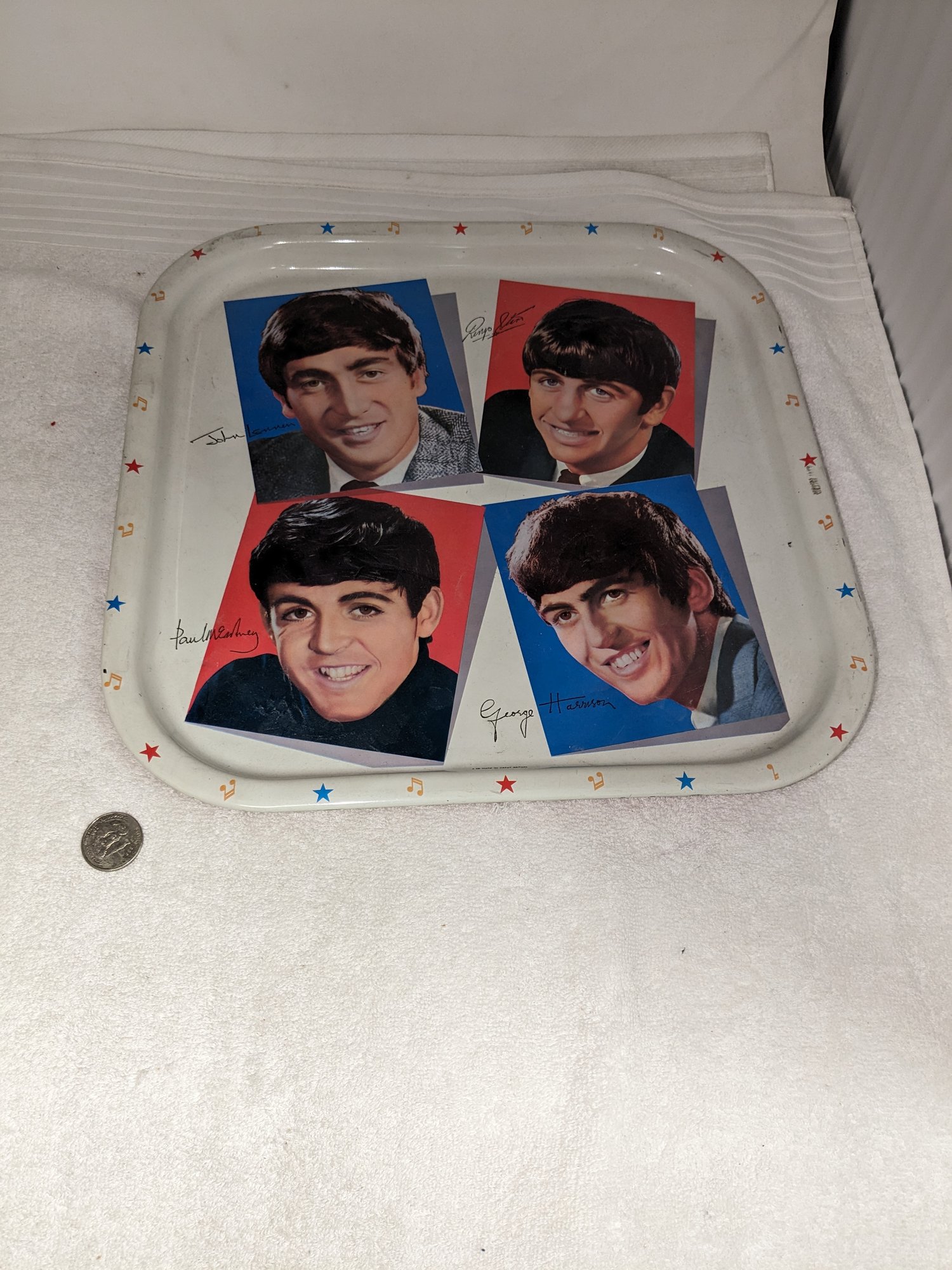 THE BEATLES - Original 1964 13" Serving Tray By Worcester Ware #4626 ...