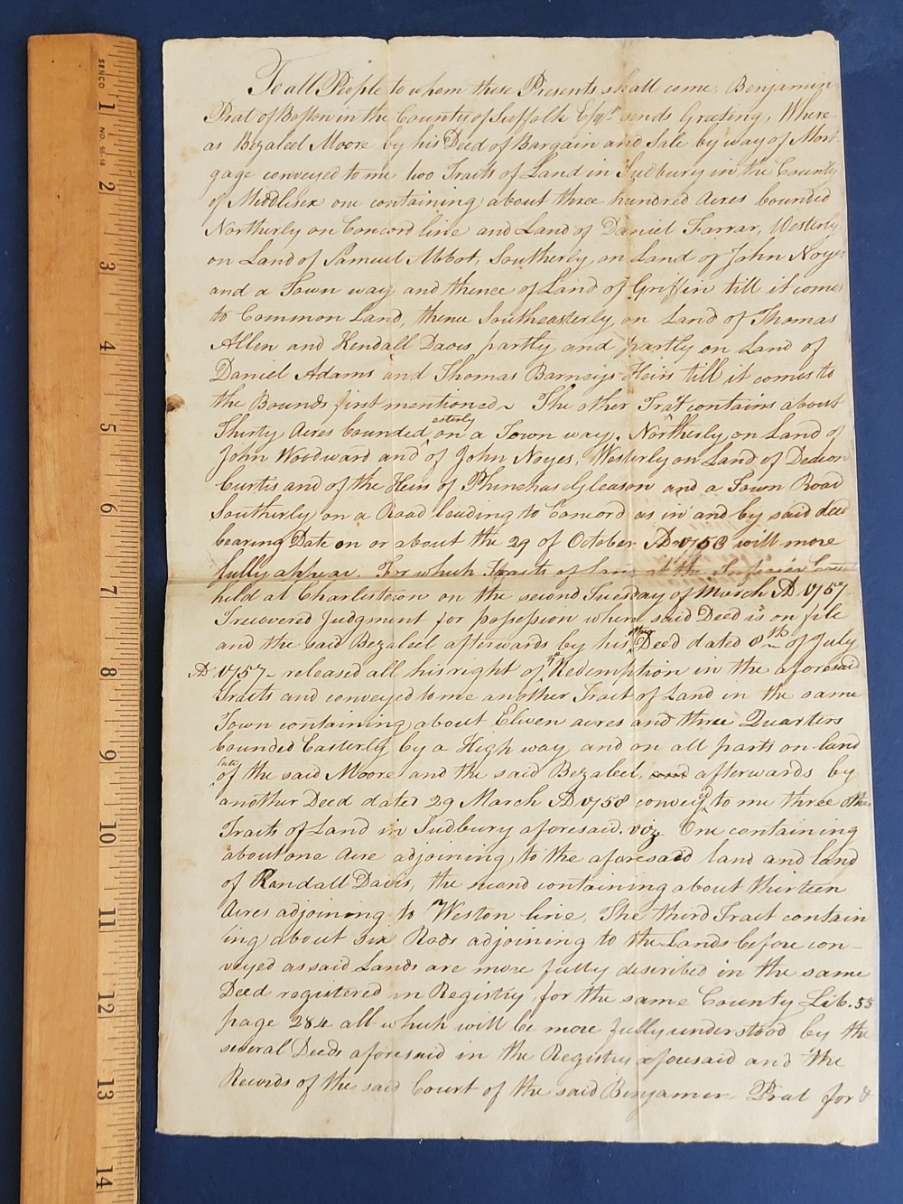 1760 John Adams As A Witness To His Mentor's Property Benjamin Pratt ...