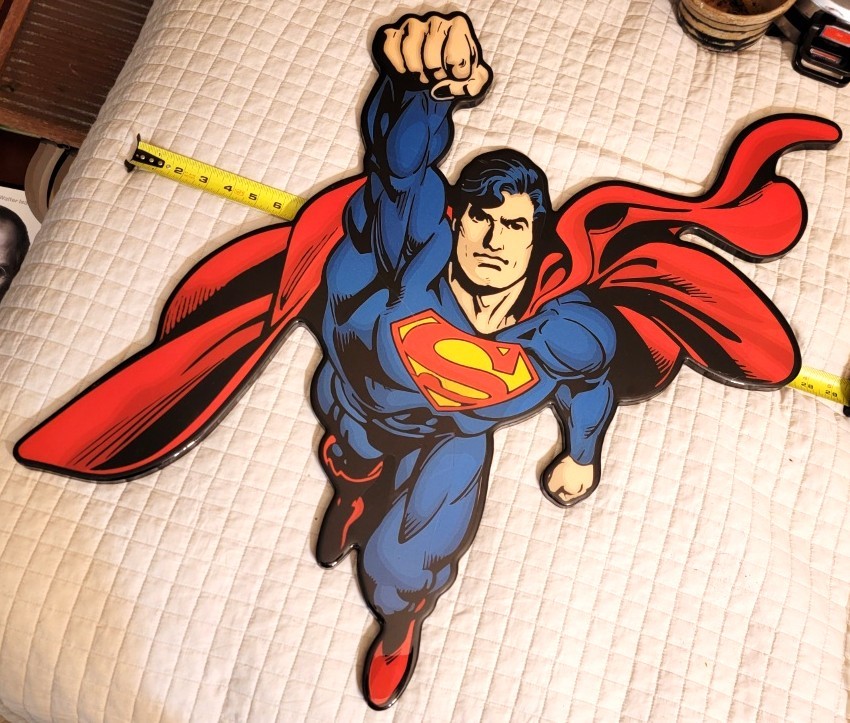 SUPERMAN WALL PLAQUE Full Figure 1990s Rare HTF Deco Decorations Heavy ...