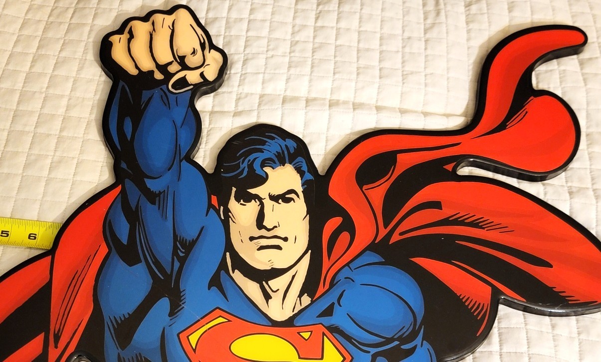 SUPERMAN WALL PLAQUE Full Figure 1990s Rare HTF Deco Decorations Heavy ...