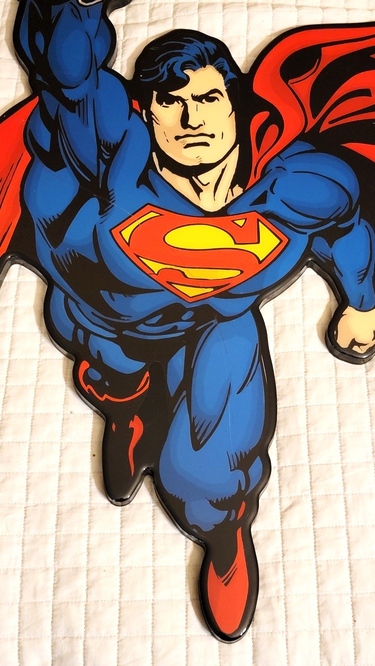 SUPERMAN WALL PLAQUE Full Figure 1990s Rare HTF Deco Decorations Heavy ...