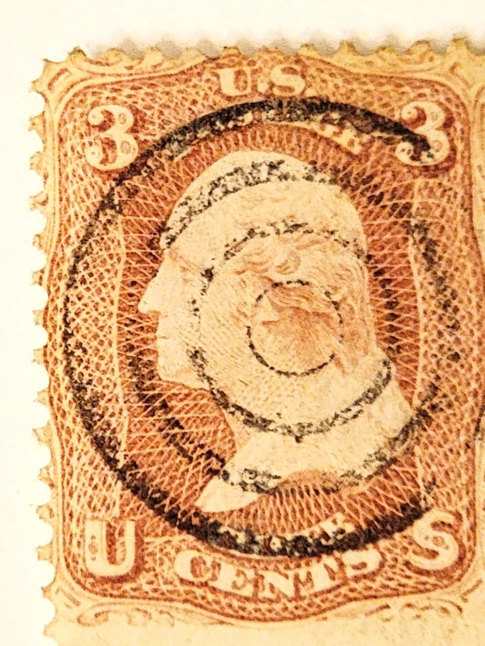 Bullseye Cancelled 1861-62 Scott #64 Dull Pink Or Dull Red 3 Cent ...
