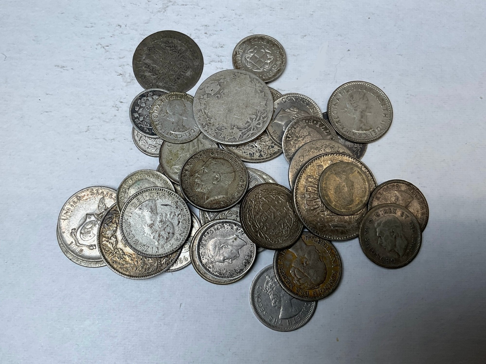Batch Of Foreign Silver Coins WEIGHT #9855 | Auctionninja.com