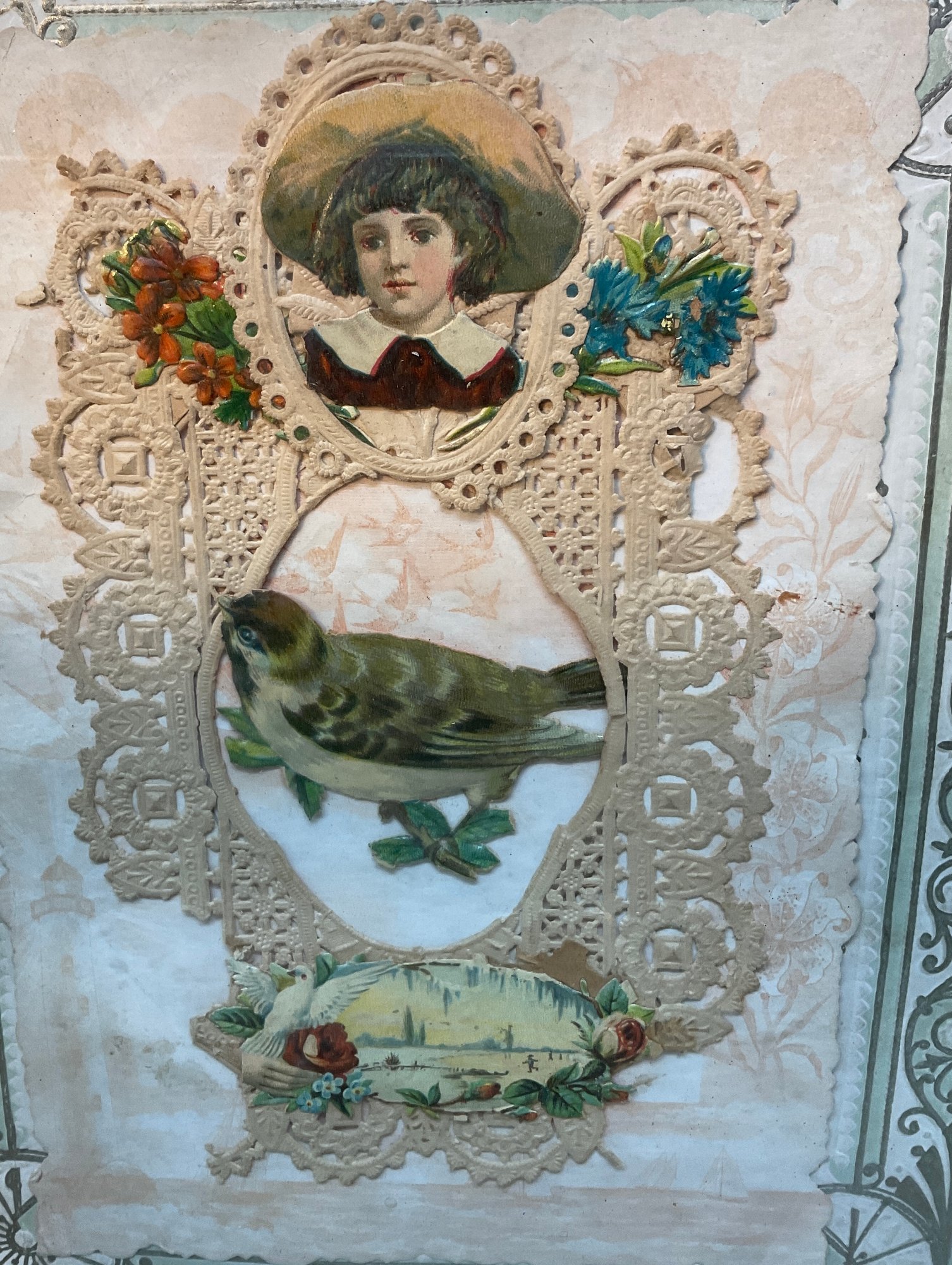 Framed Victorian Paper Cutout Collage #10529 | Auctionninja.com