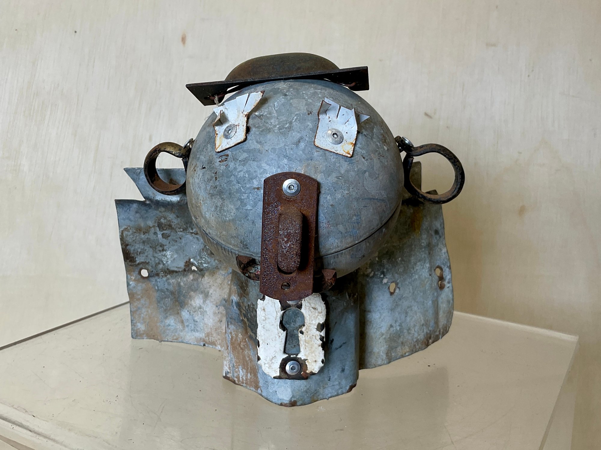 Folk Art Metal Robot Head #10968 | Auctionninja.com