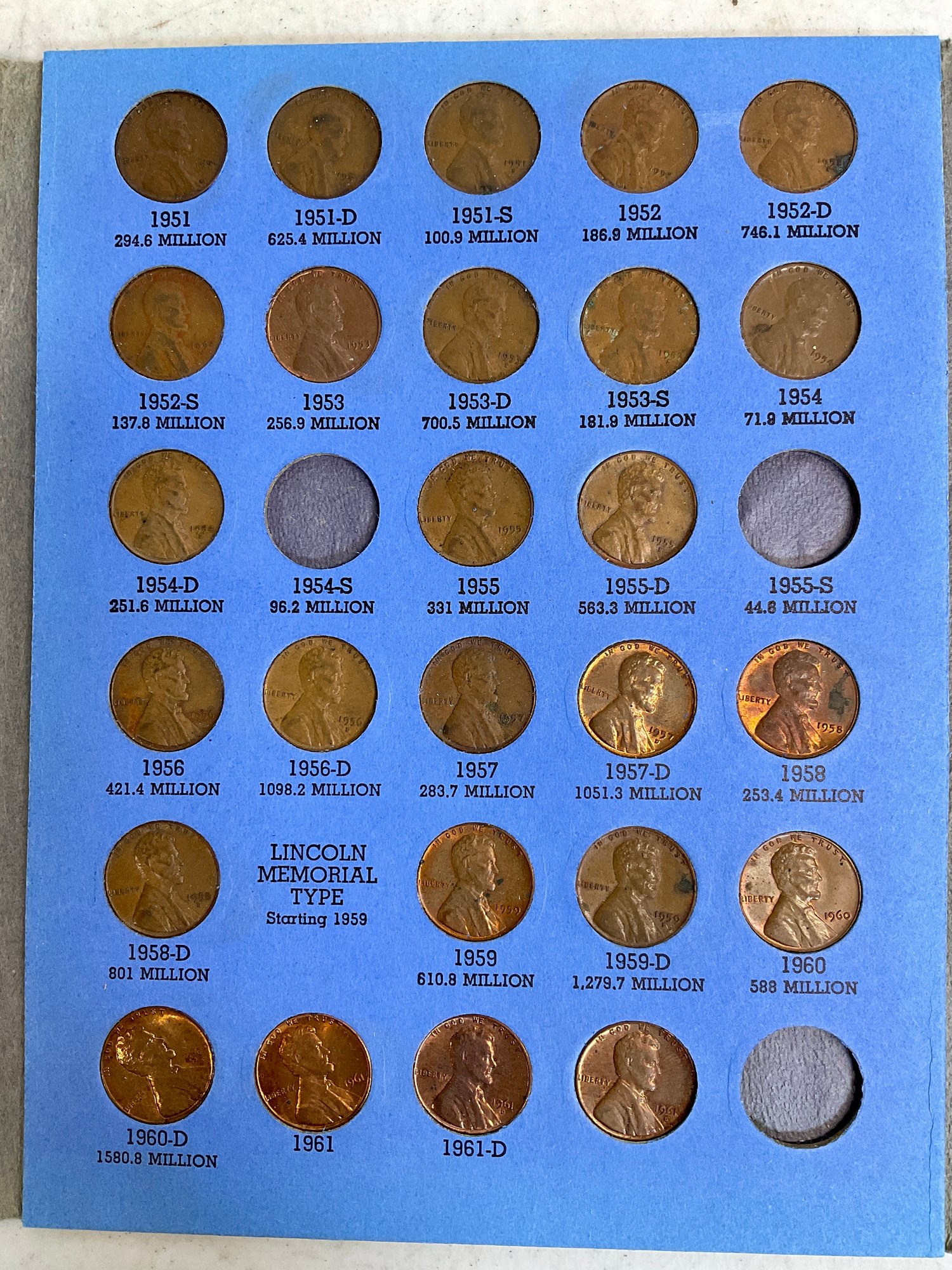 Lincoln Head Cent Booklet With 56 Pennies #8787 | Auctionninja.com