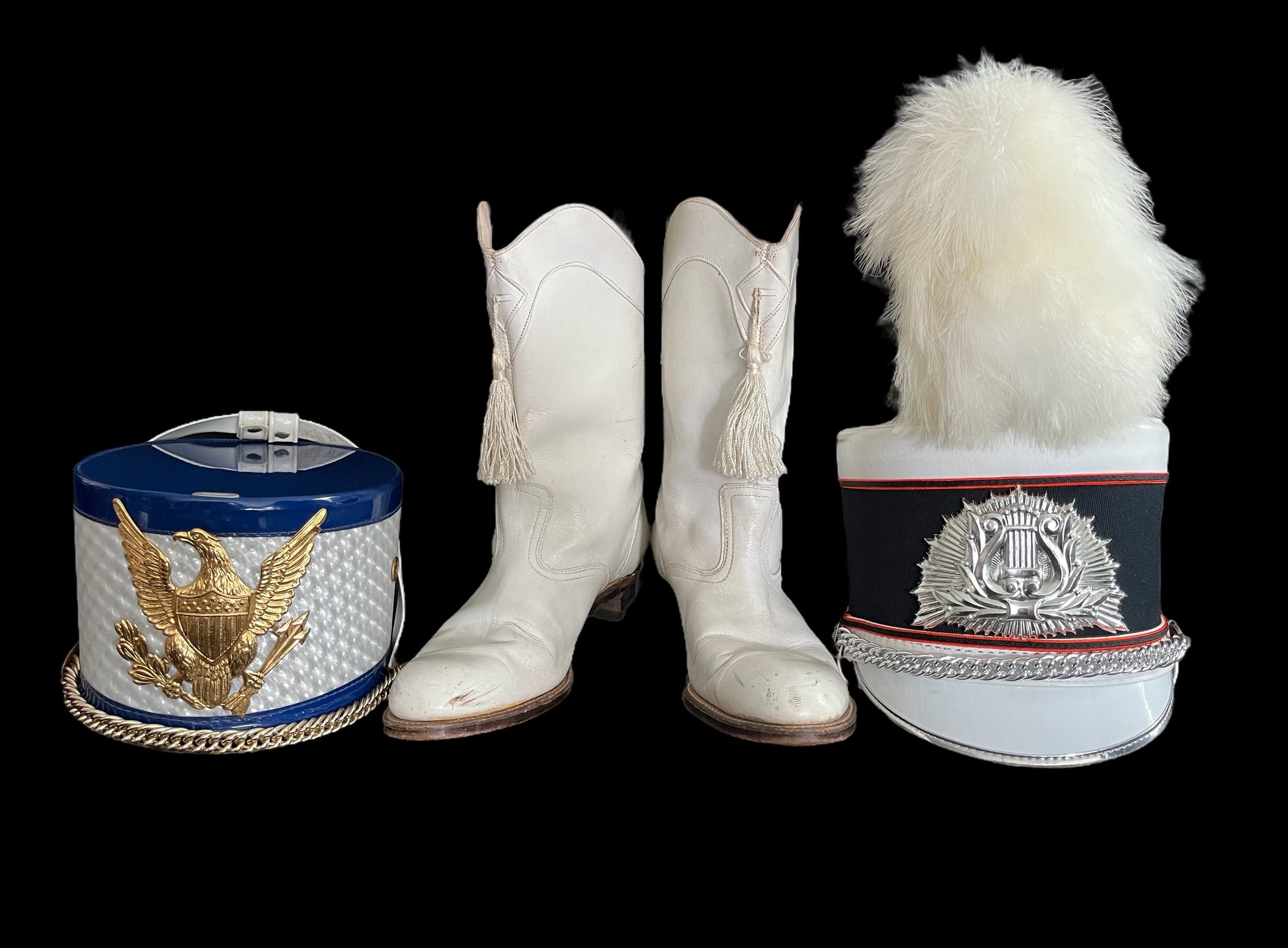 Vintage Women's Men's Marching Band Drum Majorette Hats And Boots #4501 ...