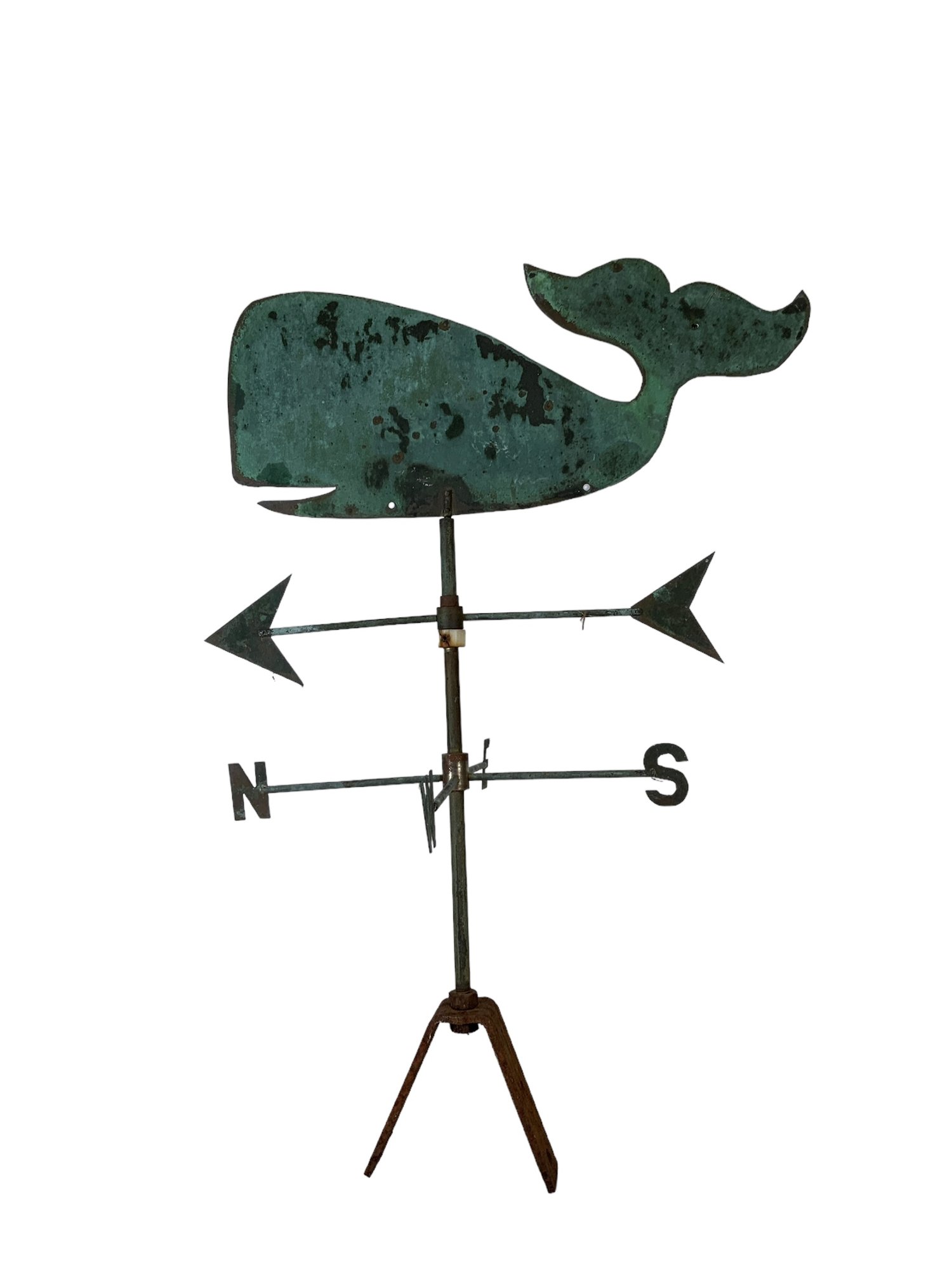 Antique Or Vintage Folk Art Cut Steel Whale Weather Vane #10628 ...
