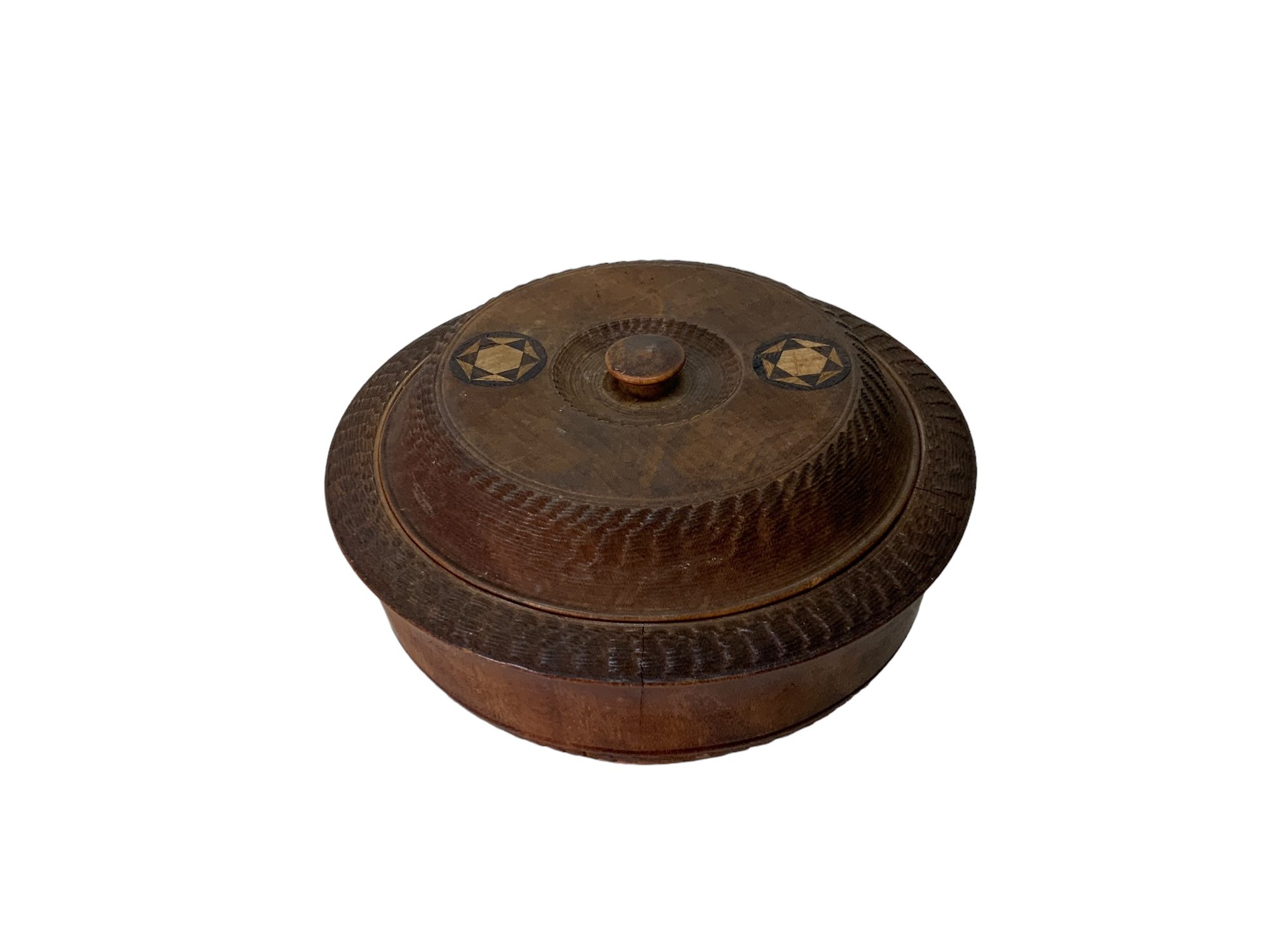 Small Carved Wooden Bowl With Lid Signed Anna Needham #8996 ...